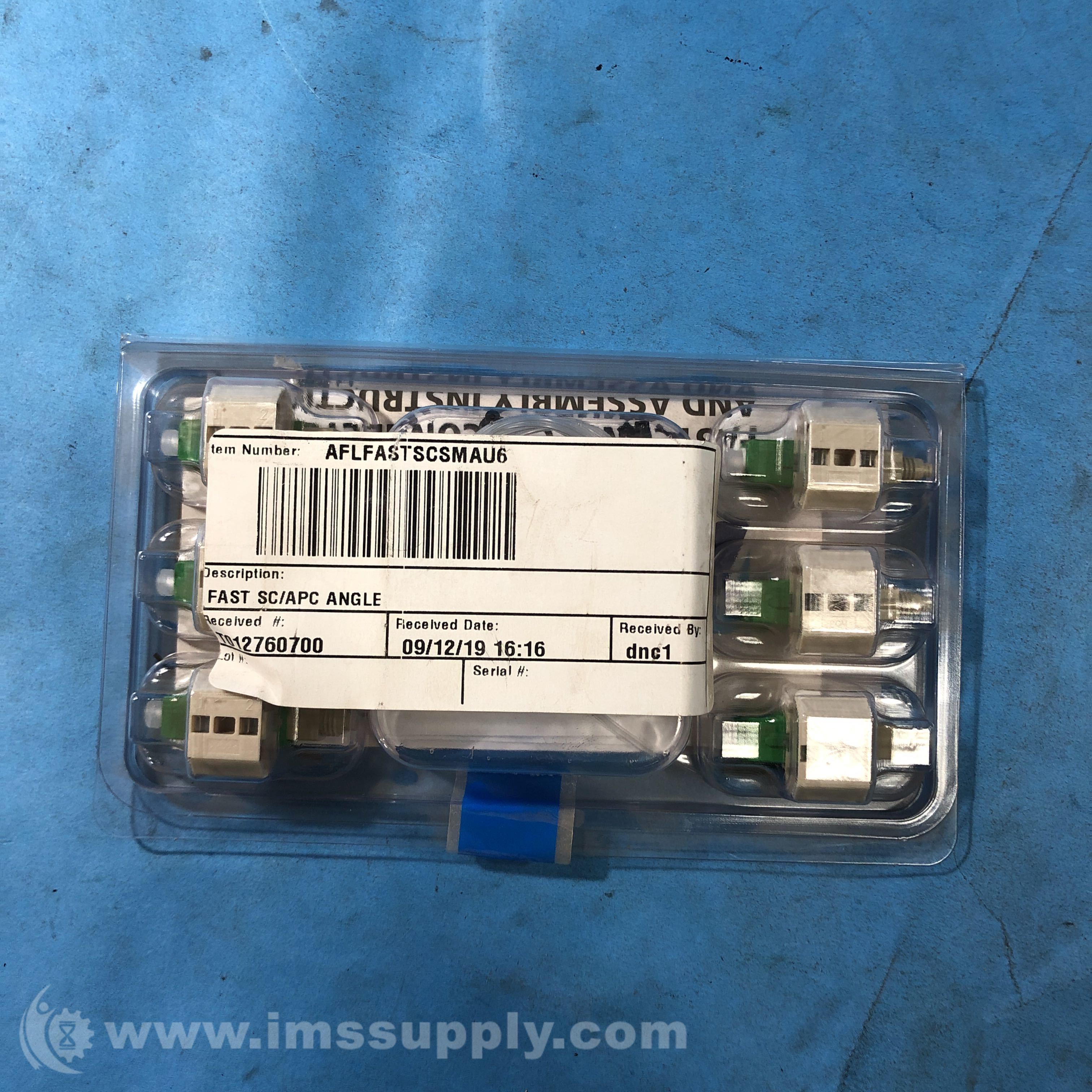 AFL FAST-SC-SMAU-6 Pack of 6 SC/APC Singlemode Connectors - IMS Supply