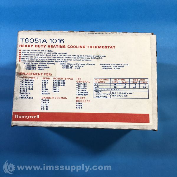Honeywell T6051A1016 Line Voltage Mechanical Thermostat - IMS Supply