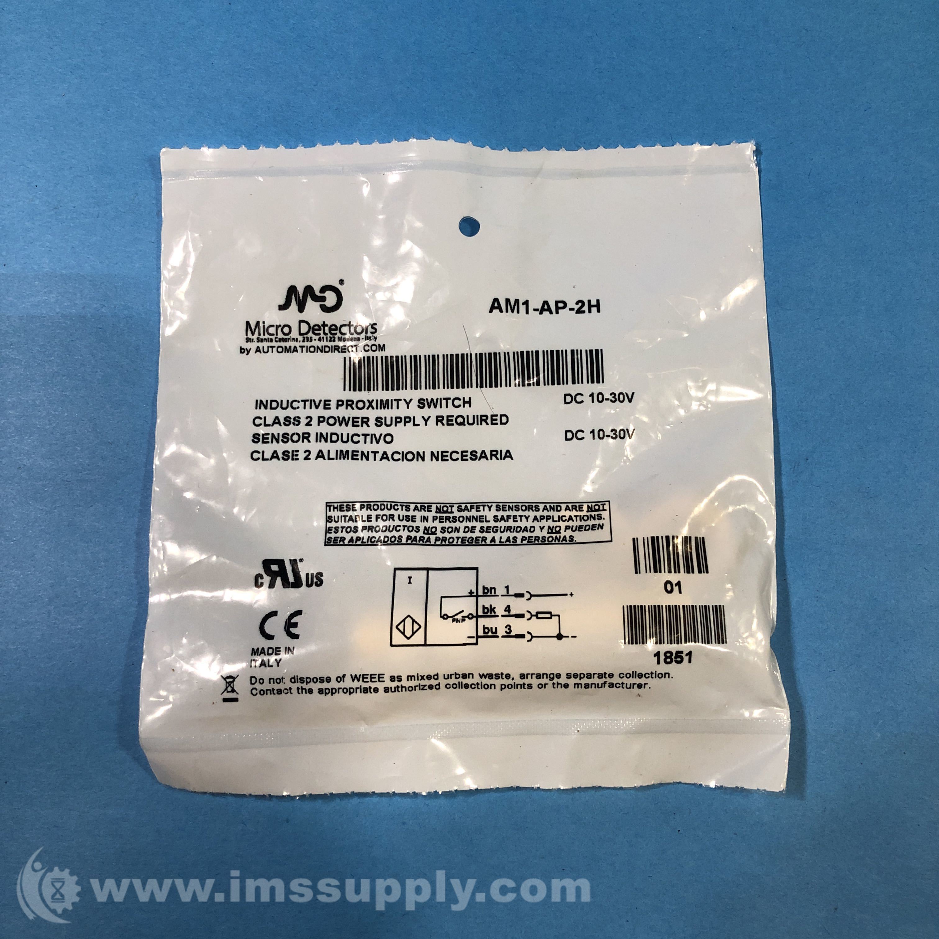 Micro Detectors AM1-AP-2H Inductive Proximity Switch - IMS Supply