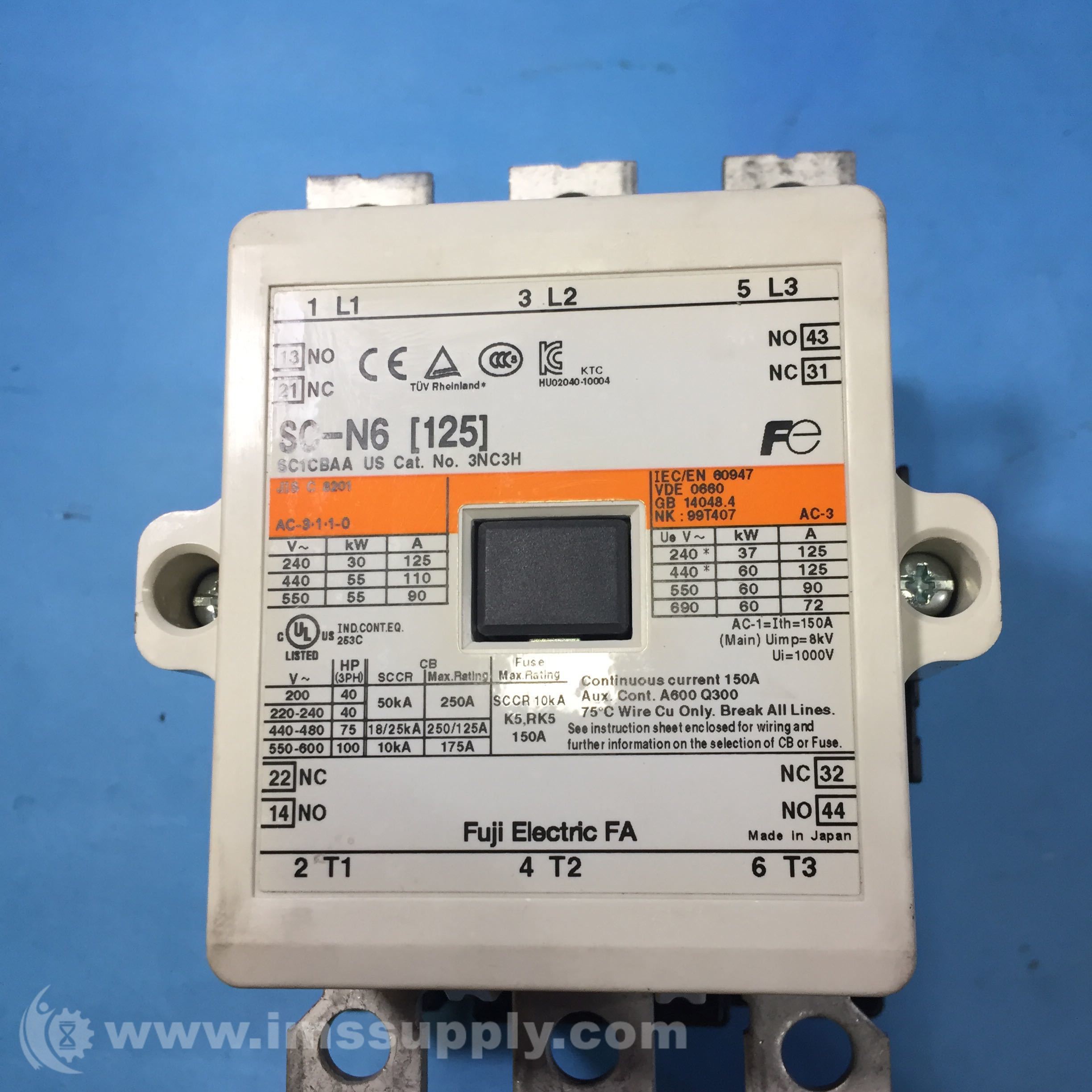 Fuji Electric SC-N6 (3NC3H) Contactor, 24-25 VAC - IMS Supply