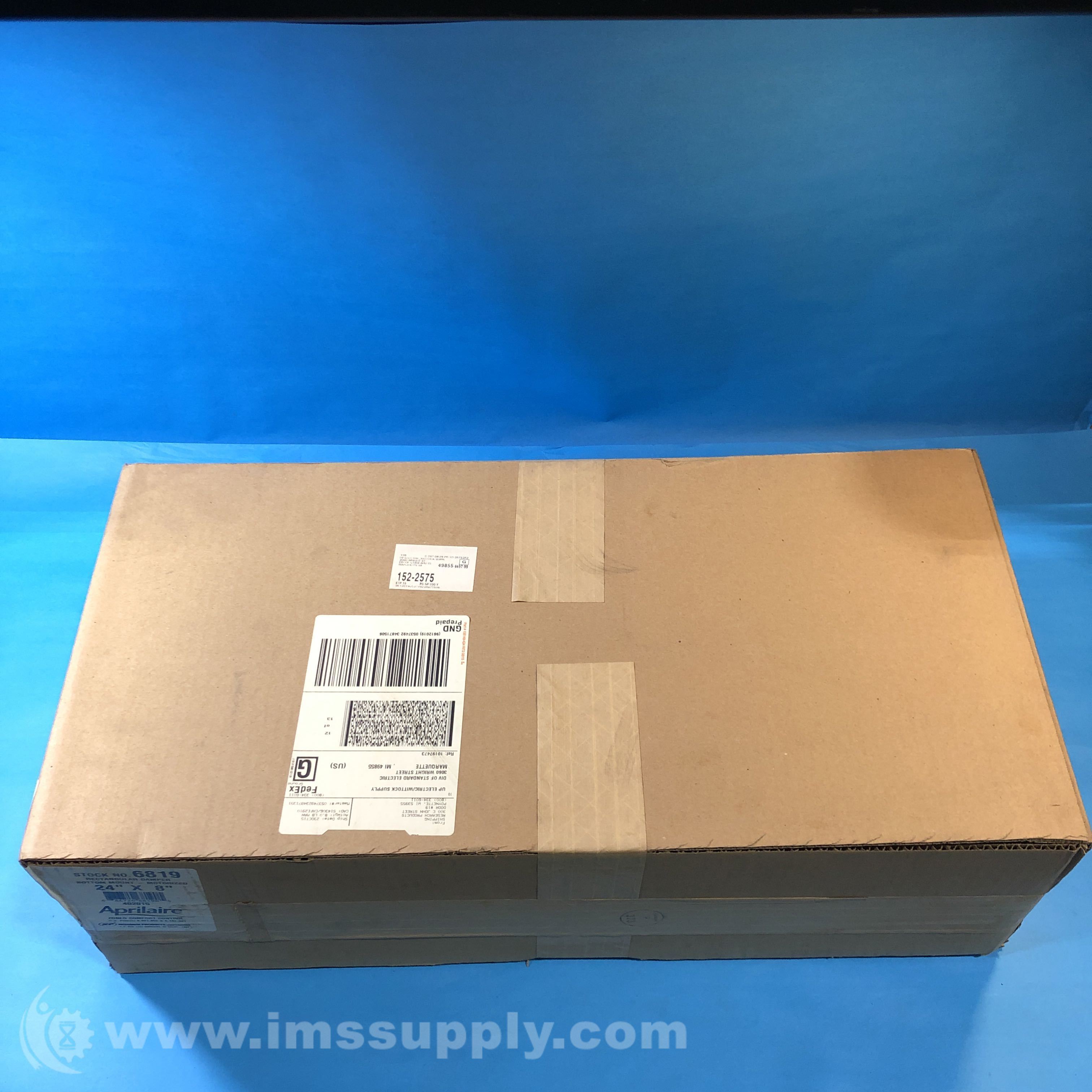 Aprilaire 6819 8 x 24 Rectangular Bottom Mounted Damper - IMS Supply