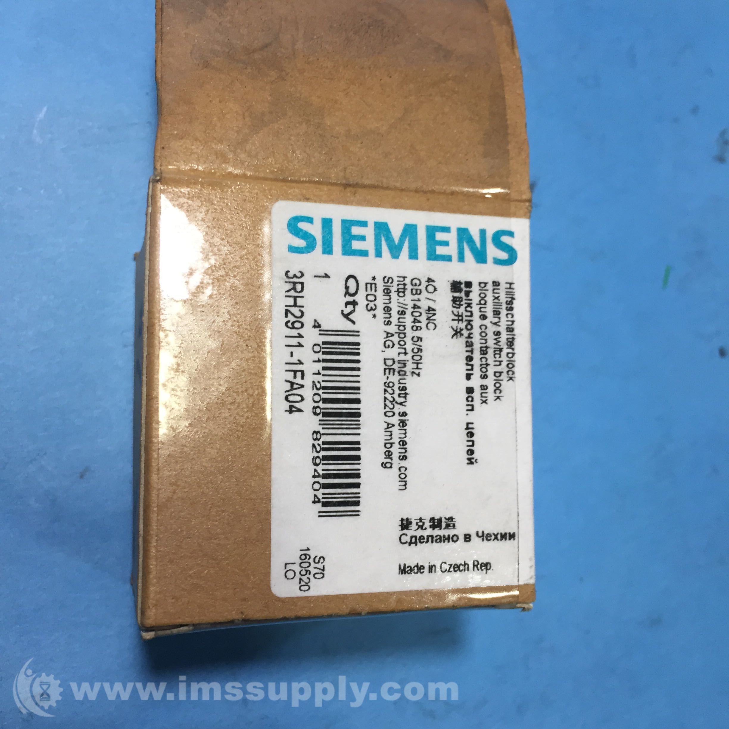 Siemens 3RH2911-1FA04 Auxiliary Contact Block - IMS Supply