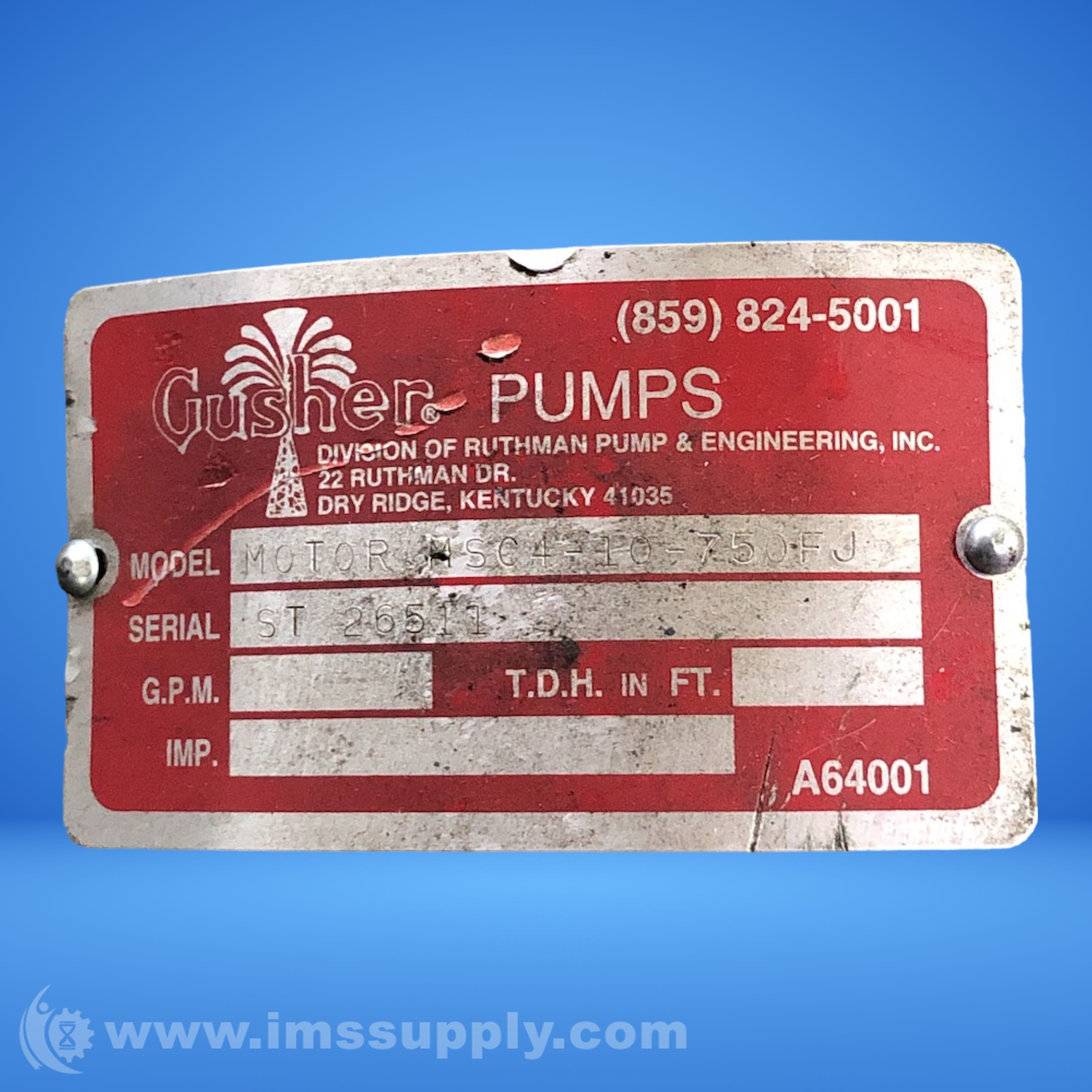 Gusher Pumps MSC4-10-750FJ - IMS Supply