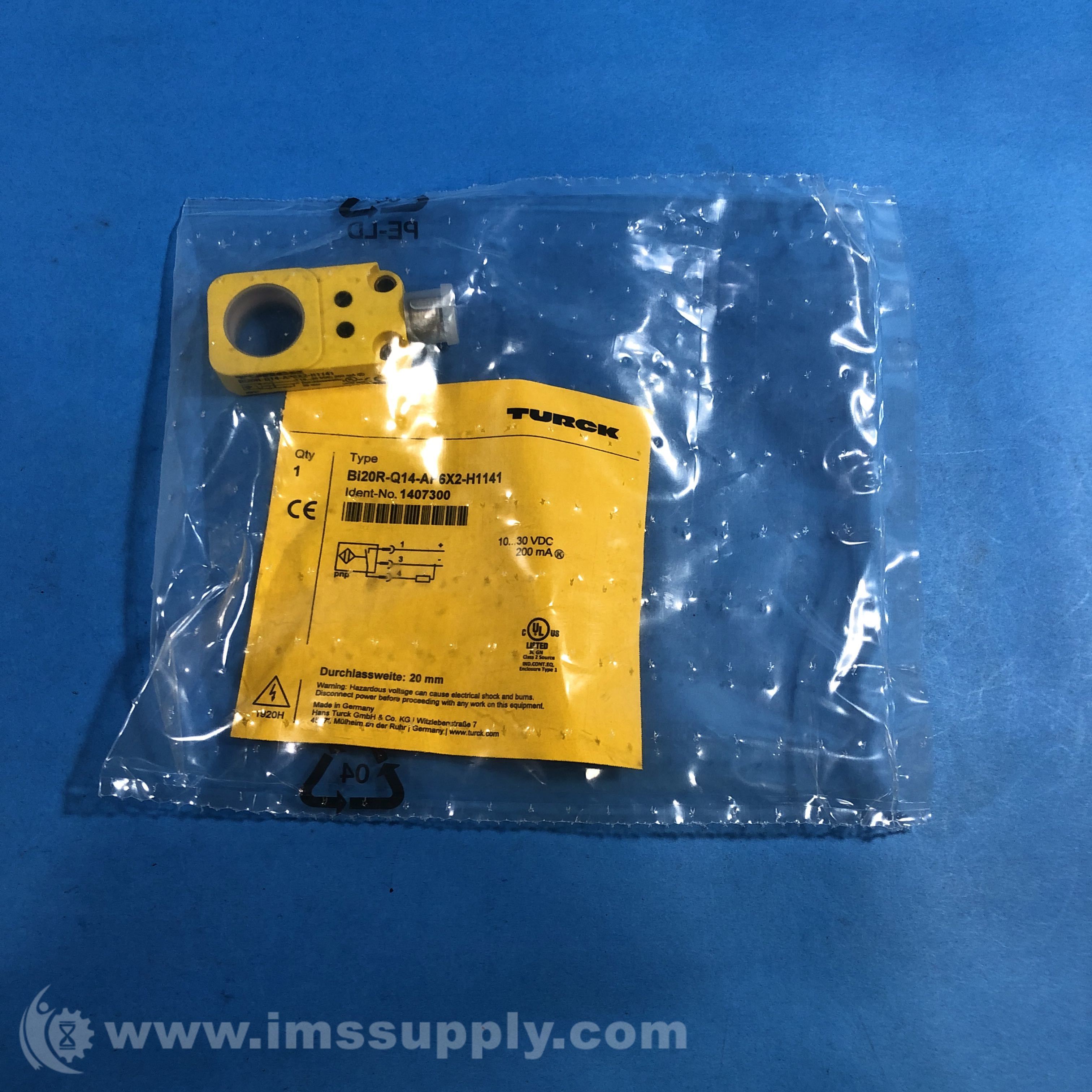 Turck Bi20R-Q14-AP6X2-H1141 1407300 Proximity Sensor, 4mm Range - IMS ...