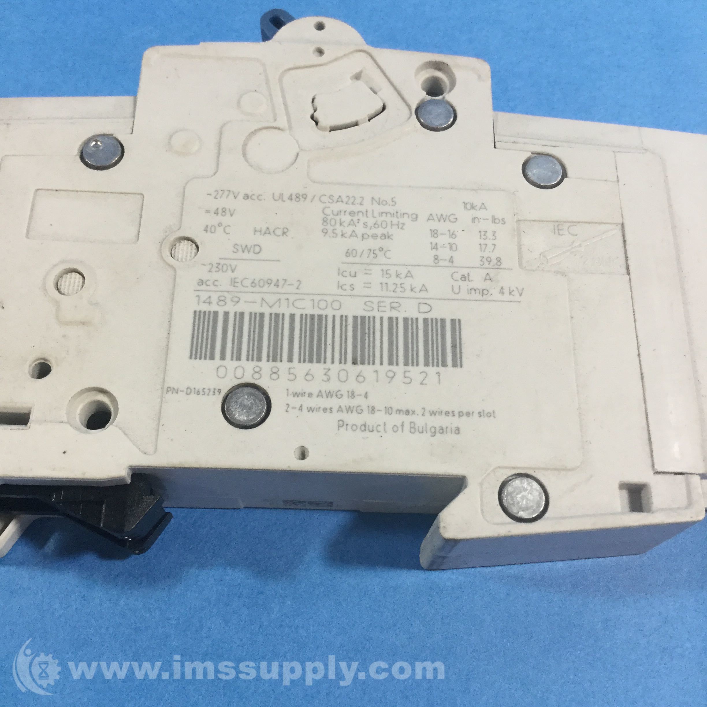 Allen Bradley 1489-M1C100 Miniature Circuit Breaker - IMS Supply