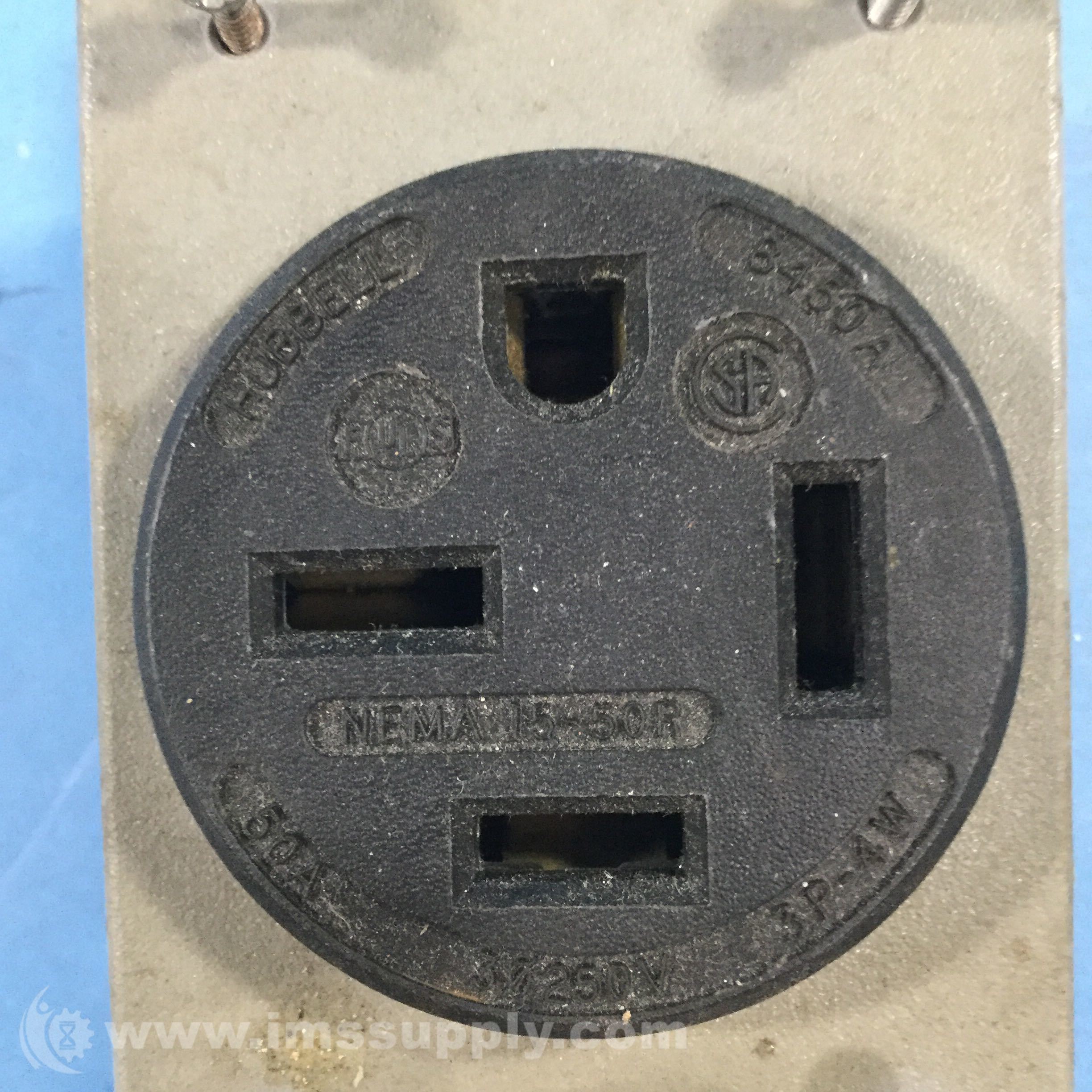 Hubbell 8450A Receptacle, 50A, 250V, 3 Pole, 4 Wire, NEMA 15-50R - IMS ...