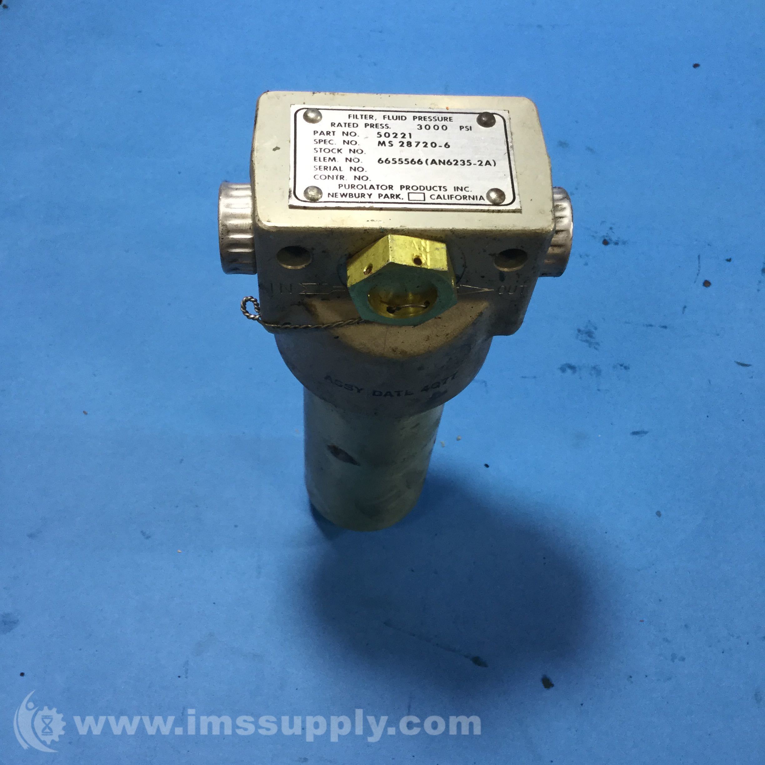 Clarcor Inc MS-28720-6 6000PSI Hydraulic Pressure Filter - IMS Supply