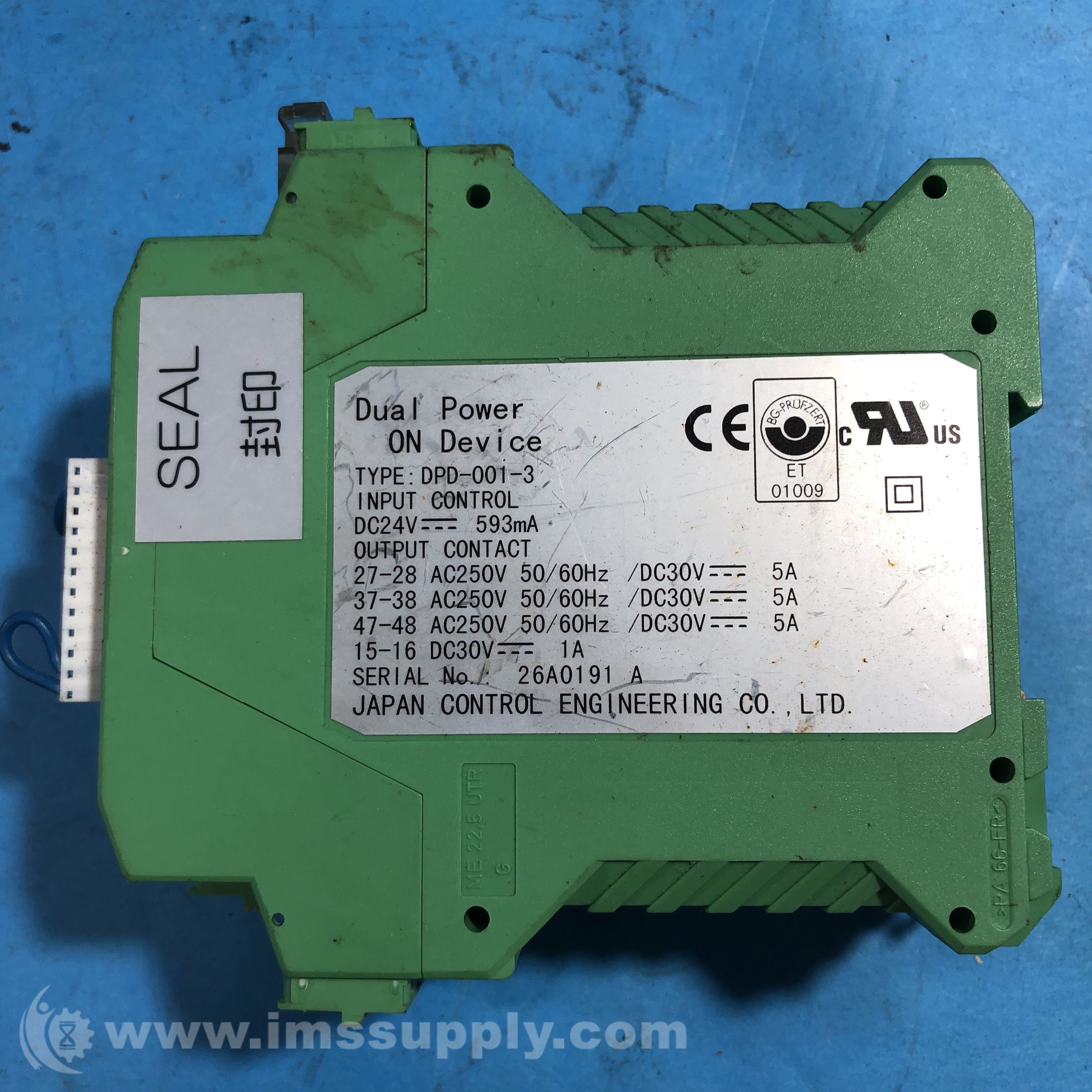 Japan Control Engineering DPD-001-3 Dual Power On Device - IMS Supply