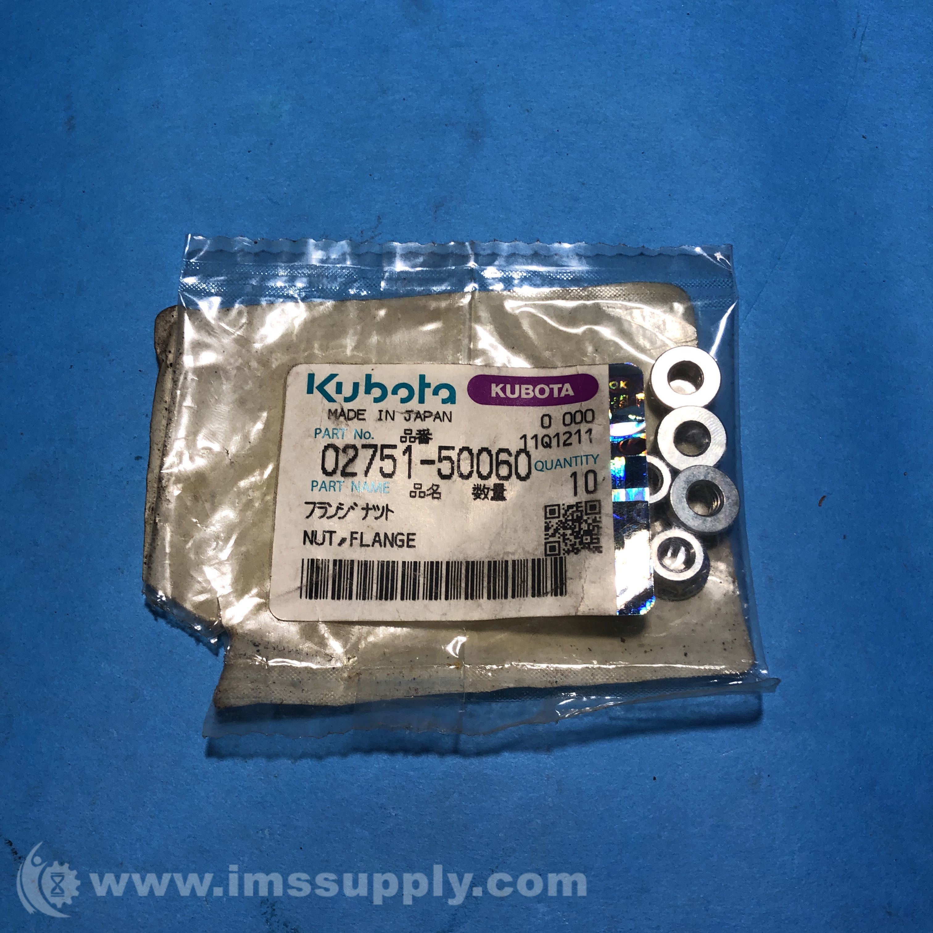 Kubota 02751-50060 Bag of 10 Flange Nuts - IMS Supply