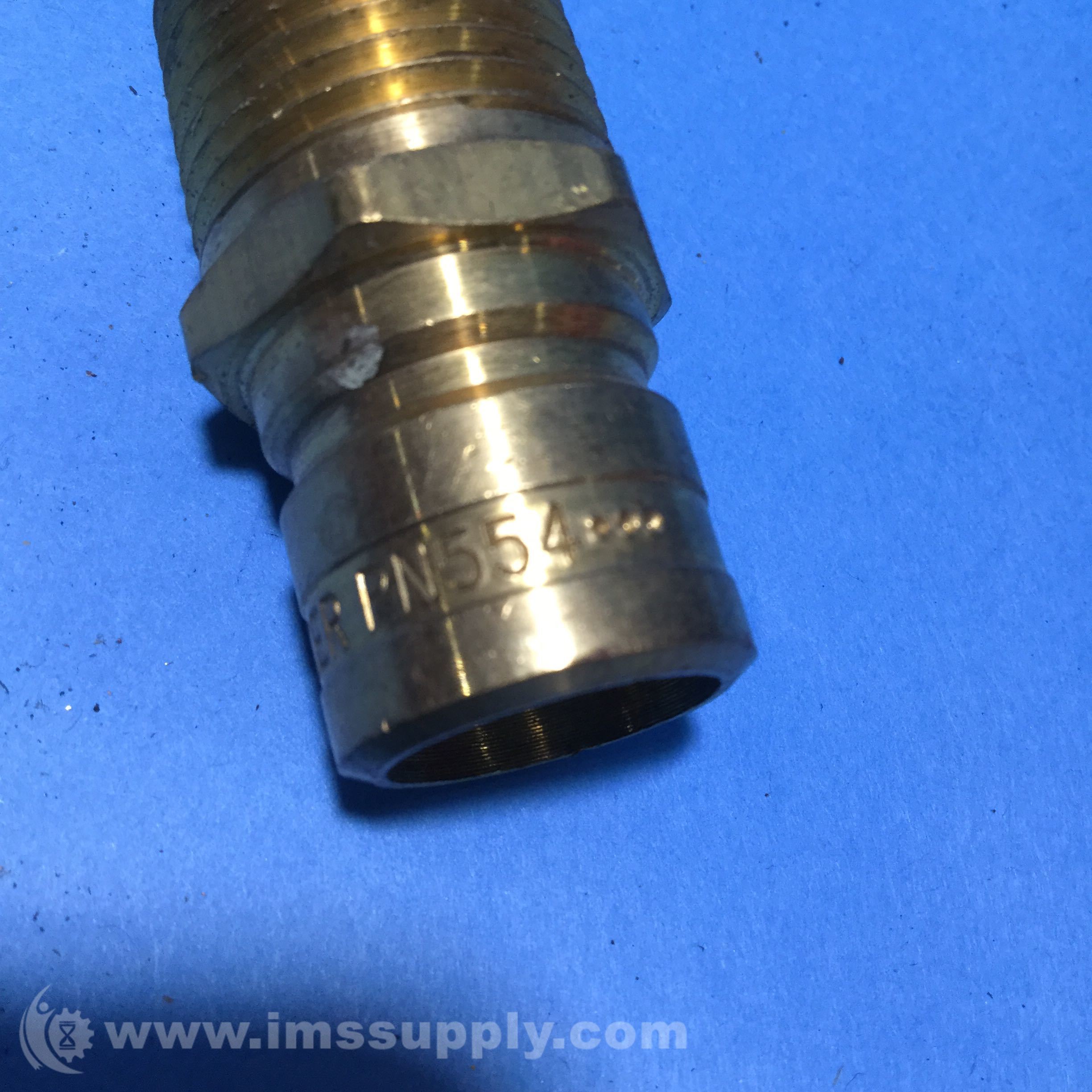 Parker PN554 Coupler Nipple, 1/2-14, 1/2 In. Body, Brass - IMS Supply