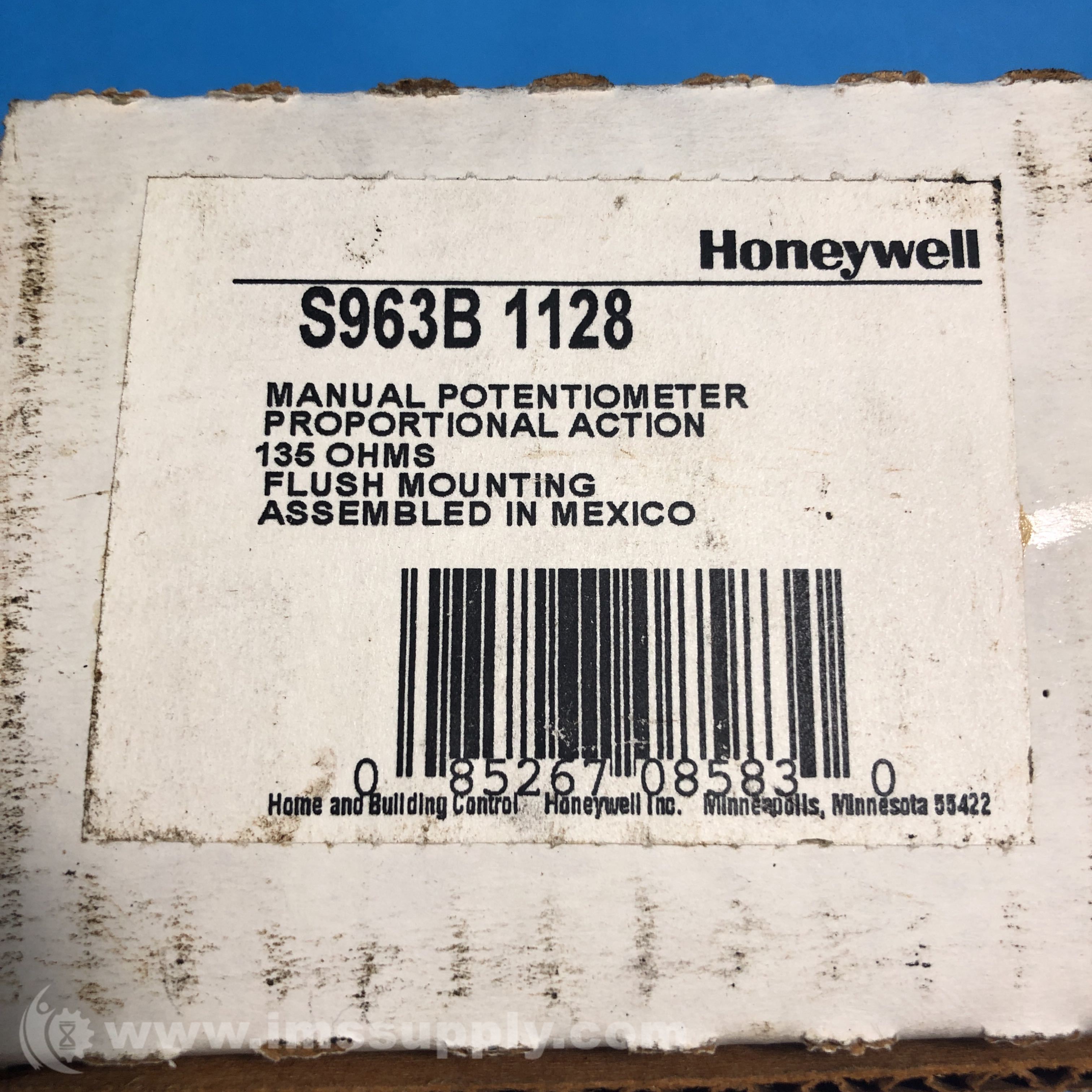 Honeywell S963B 1128 Manual Potentionmeter, 135 Ohm, Flush Mount - IMS ...