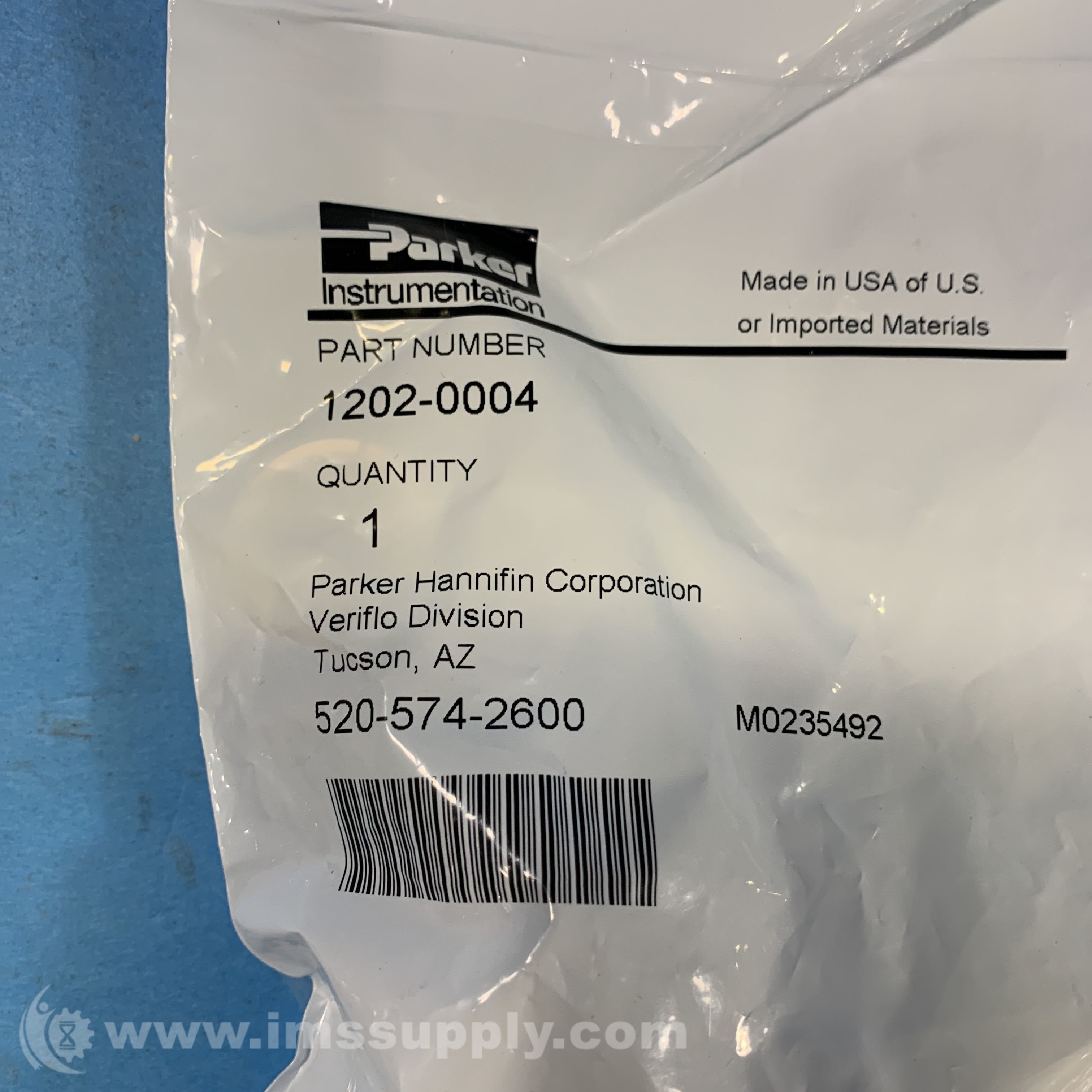 Parker 1202-0004 PFA Tube Fitting, Nut Assembly, 3/4' Tube OD - IMS Supply