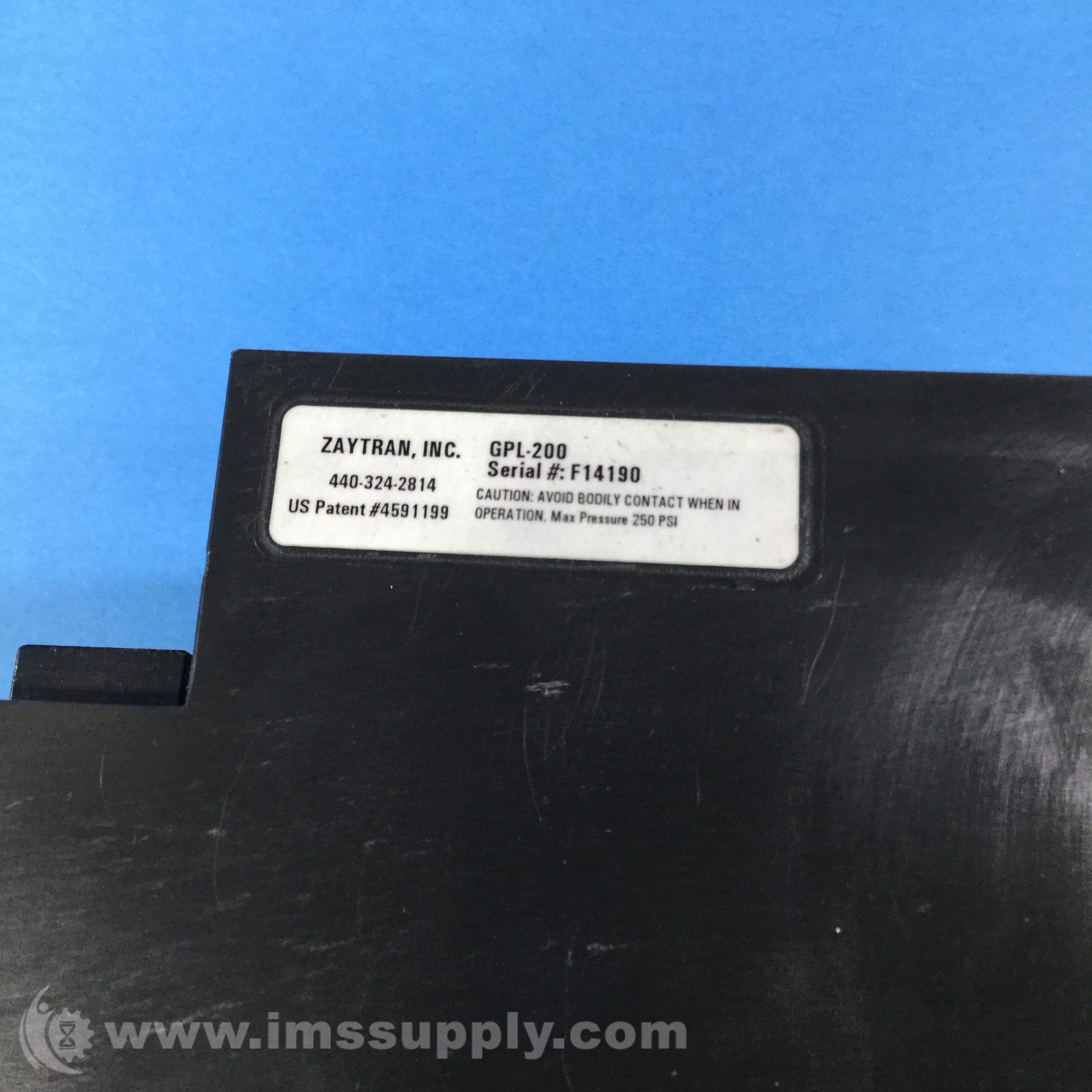 Zaytran GPL-200 Pneumatic Gripper, 250 PSI - IMS Supply