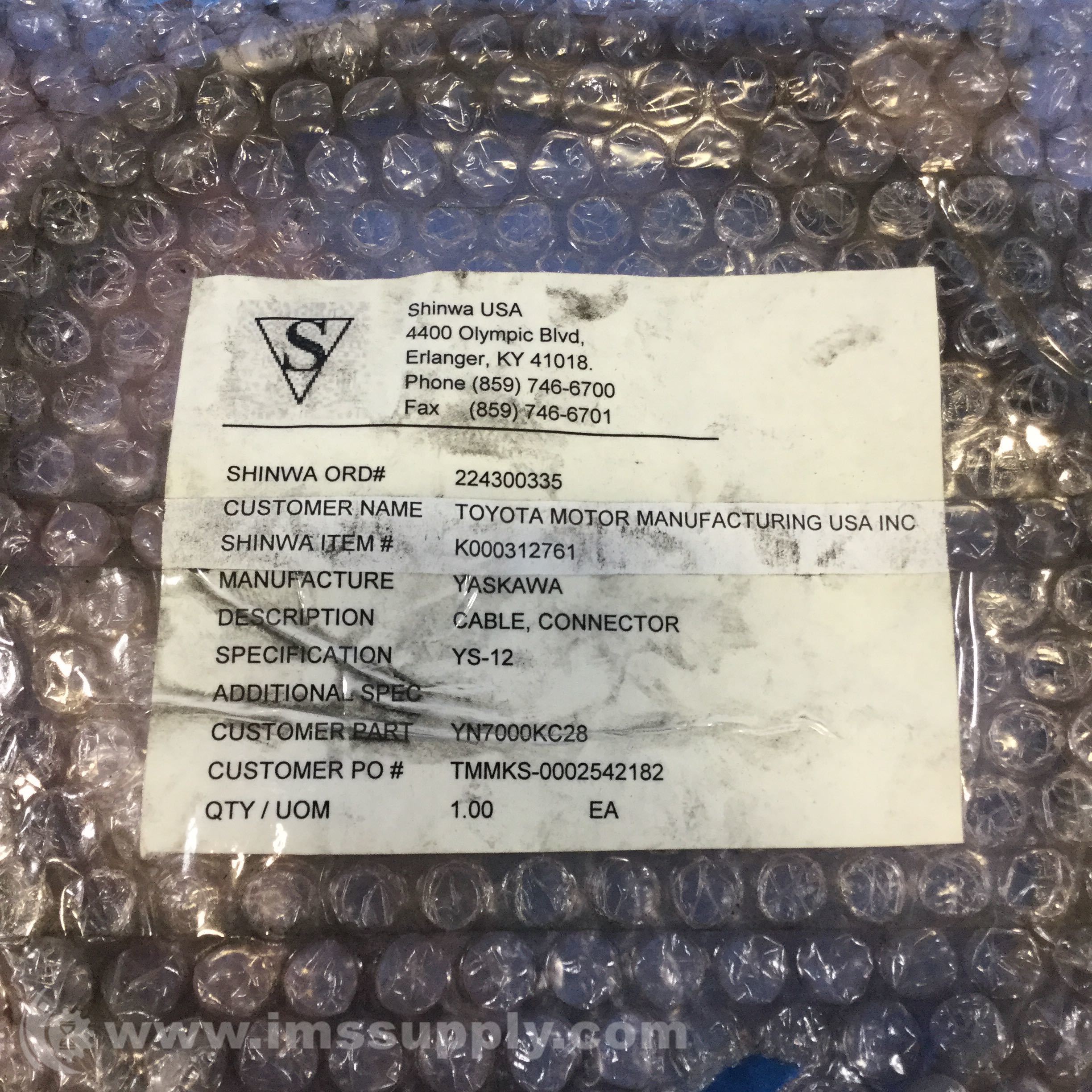 Yaskawa YS-12(5) Connector Cable - IMS Supply