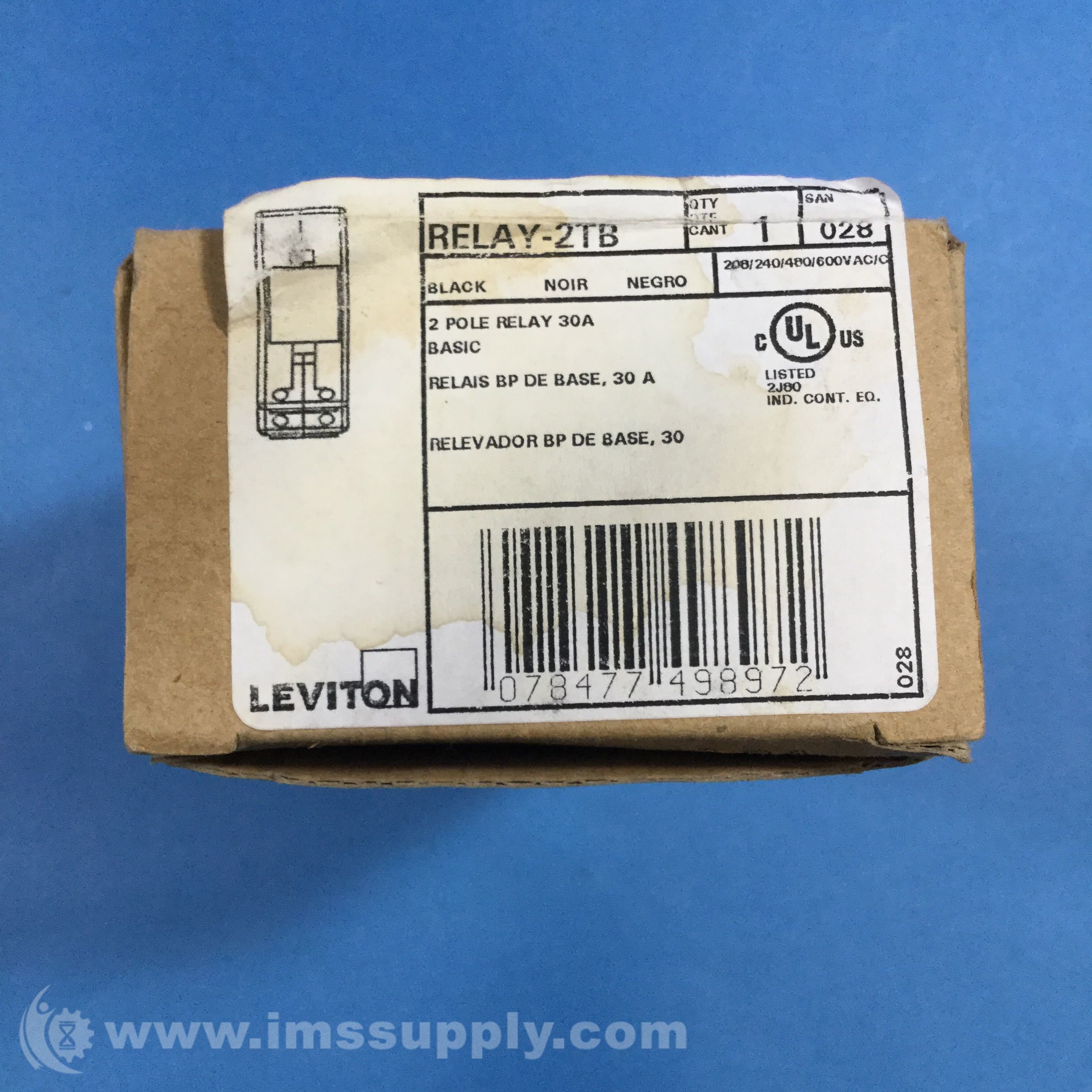 Leviton RELAY-2TB 2 Pole Relay 30A Basic - IMS Supply
