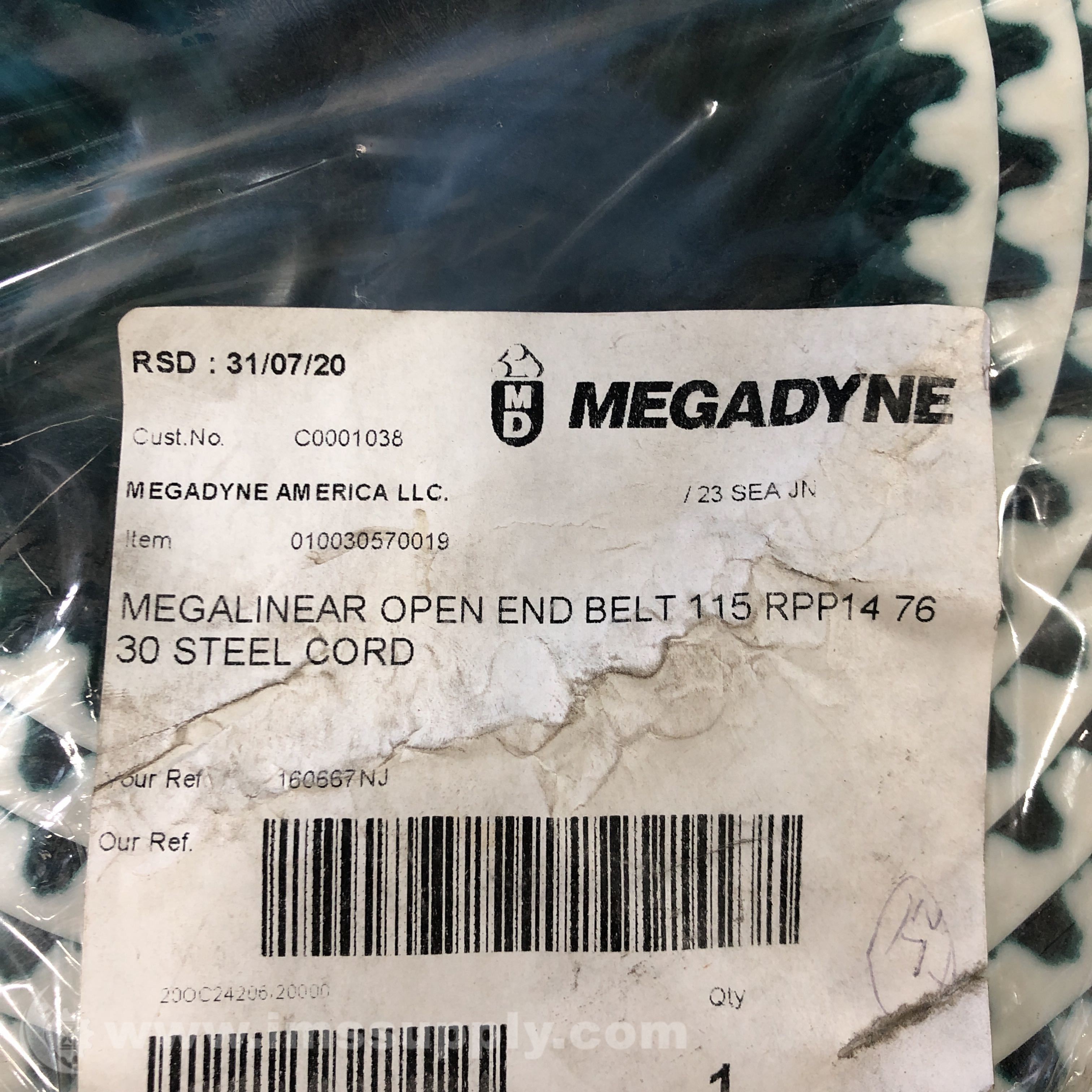 Megadyne 115 RPP14 25 Feet Open End Belt, Steel Cord - IMS Supply