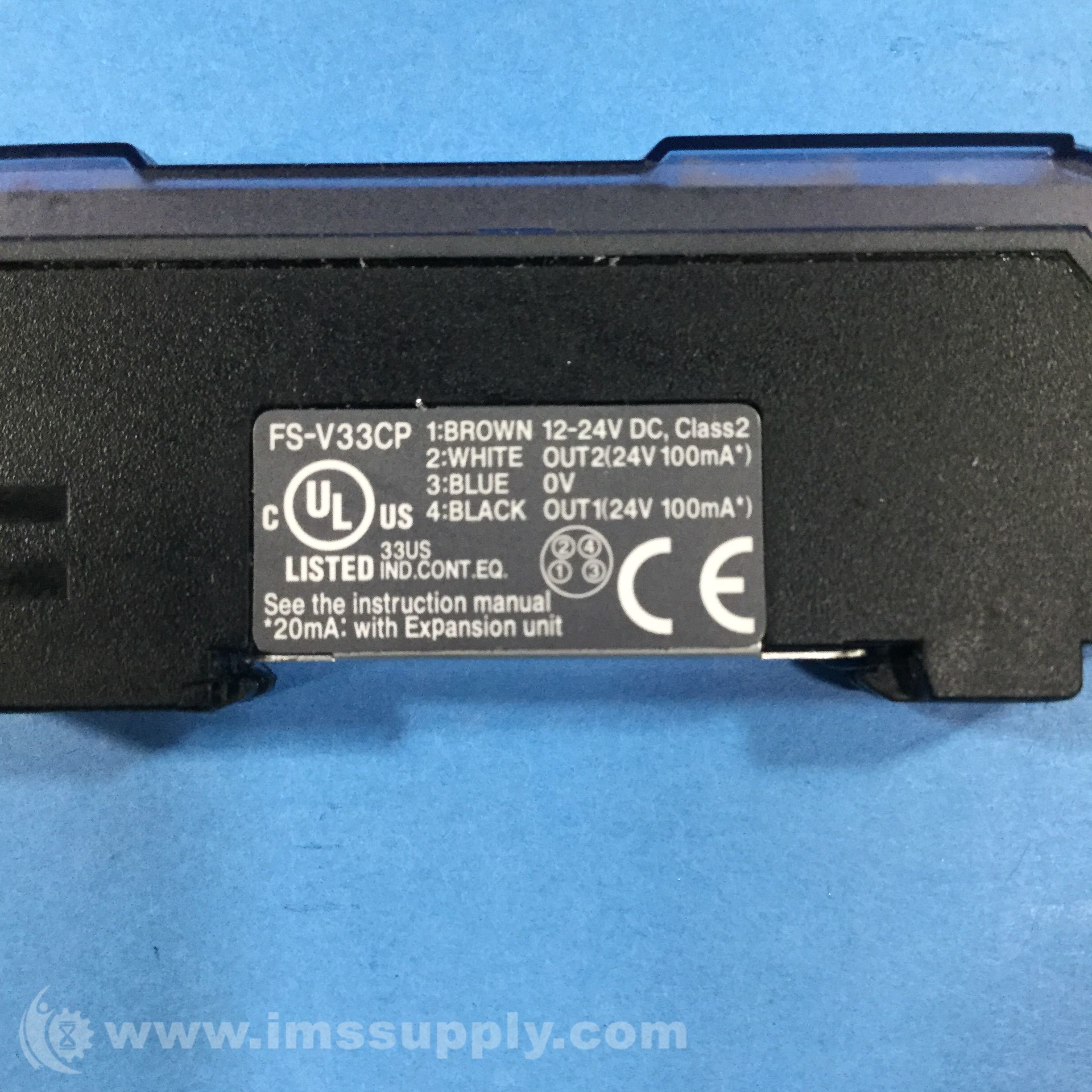 Keyence FS-V33CP Fiber Amplifier, M8 Connector Type, Main Unit - IMS Supply