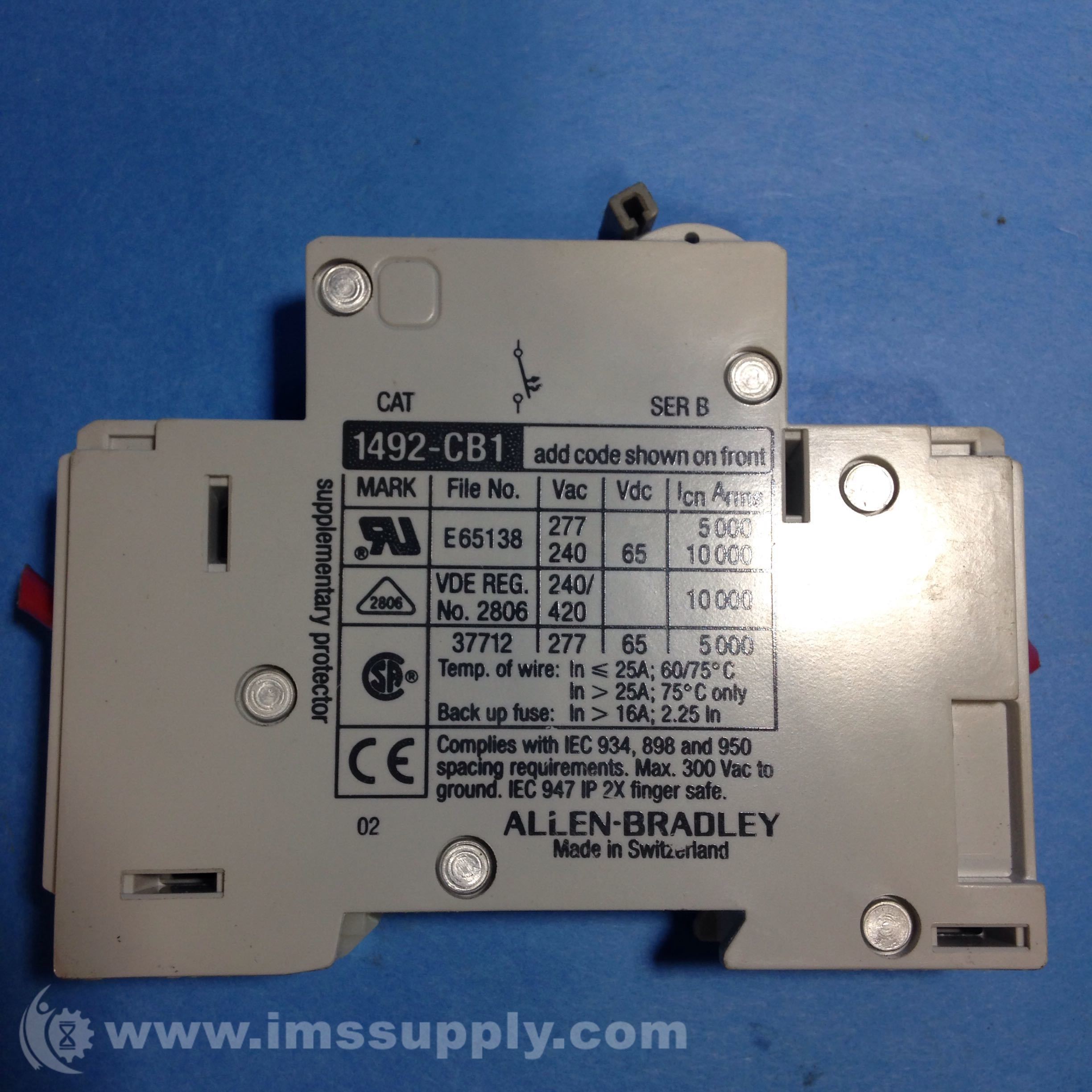 Allen Bradley 1492-CB-1-F-150 Miniature Circuit Breaker - IMS Supply