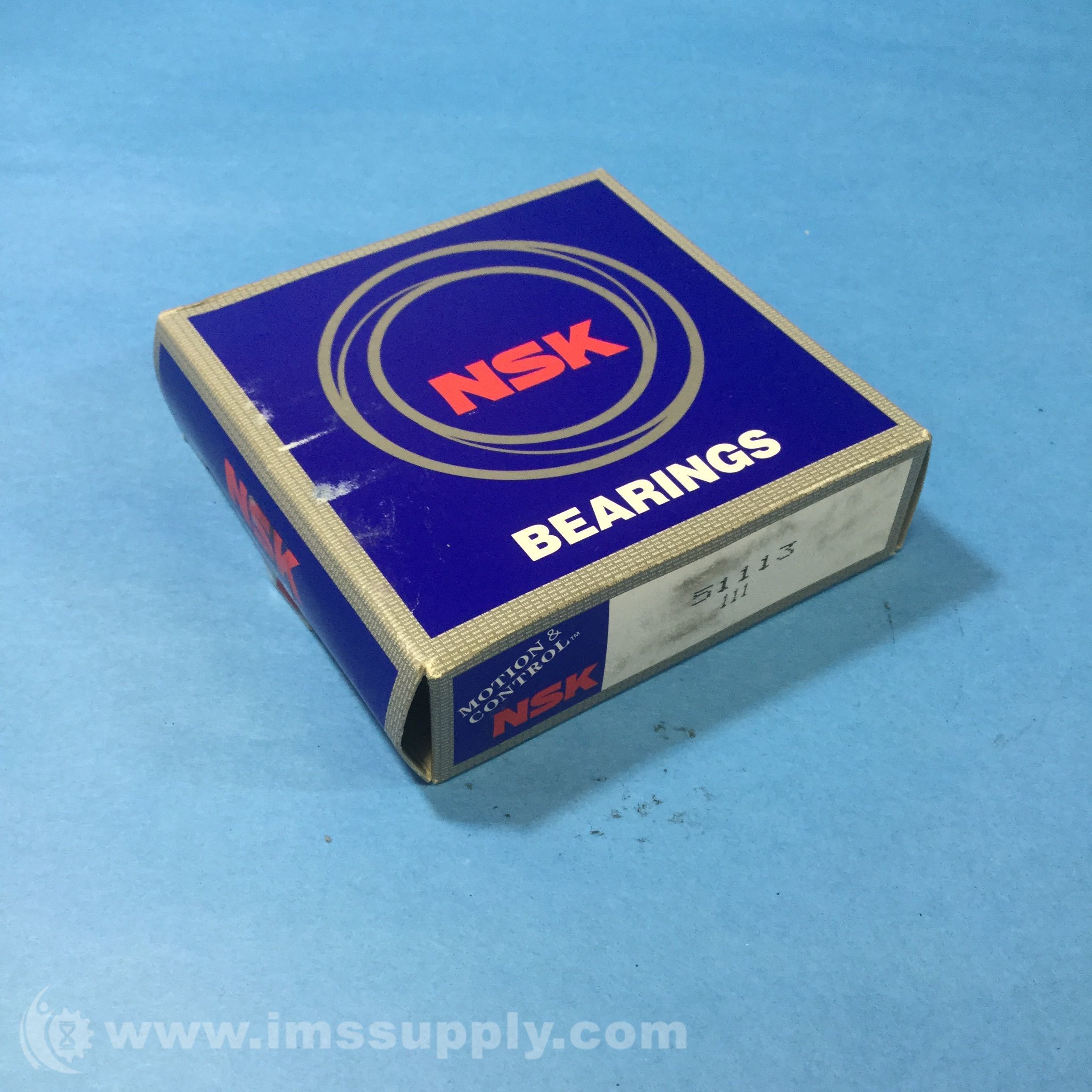 NSK 51113 Thrust Bearing, Single Row, 3 Piece, Grooved Race - IMS Supply