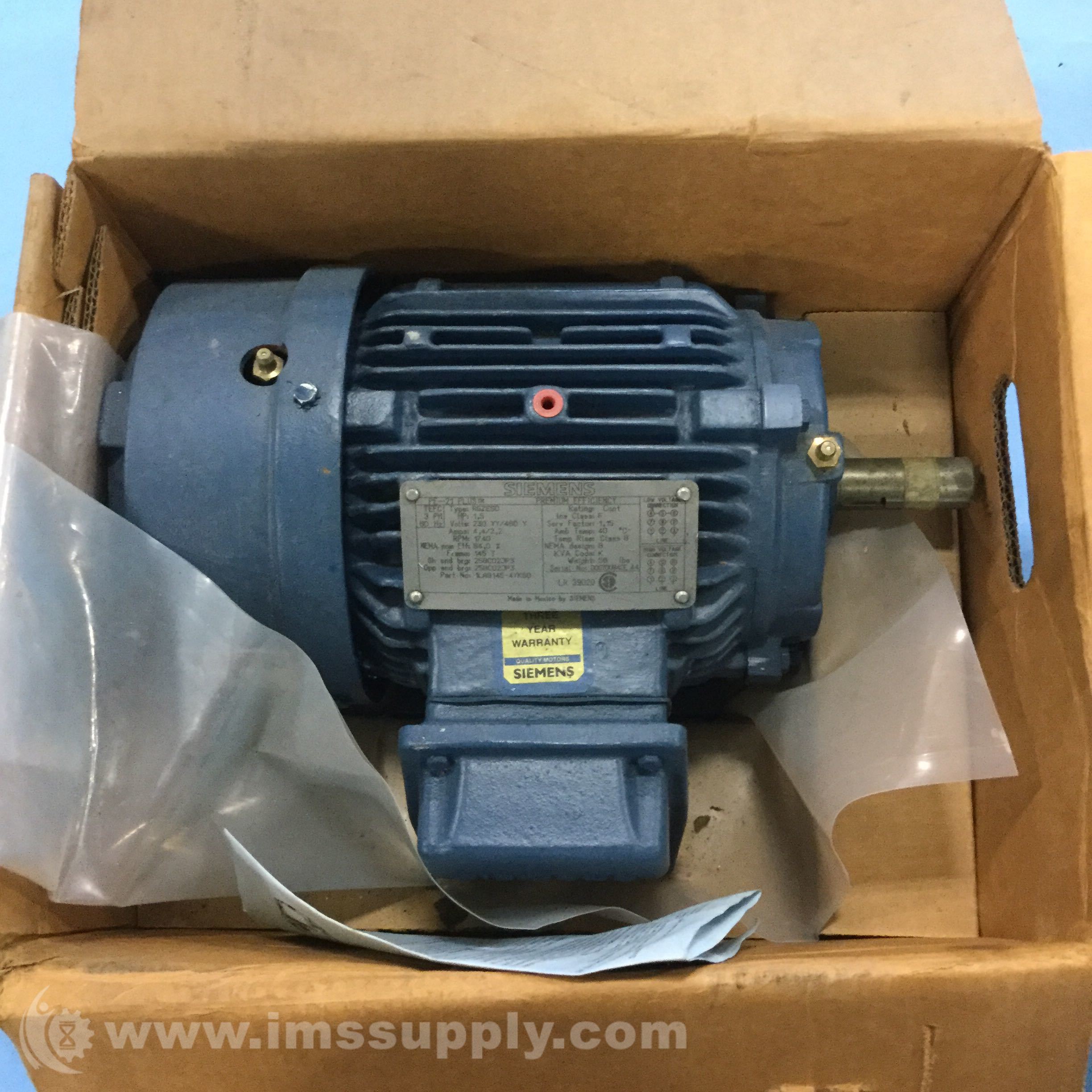 Siemens 1LA9145-4YK60 PE-21 Plus Motor - IMS Supply