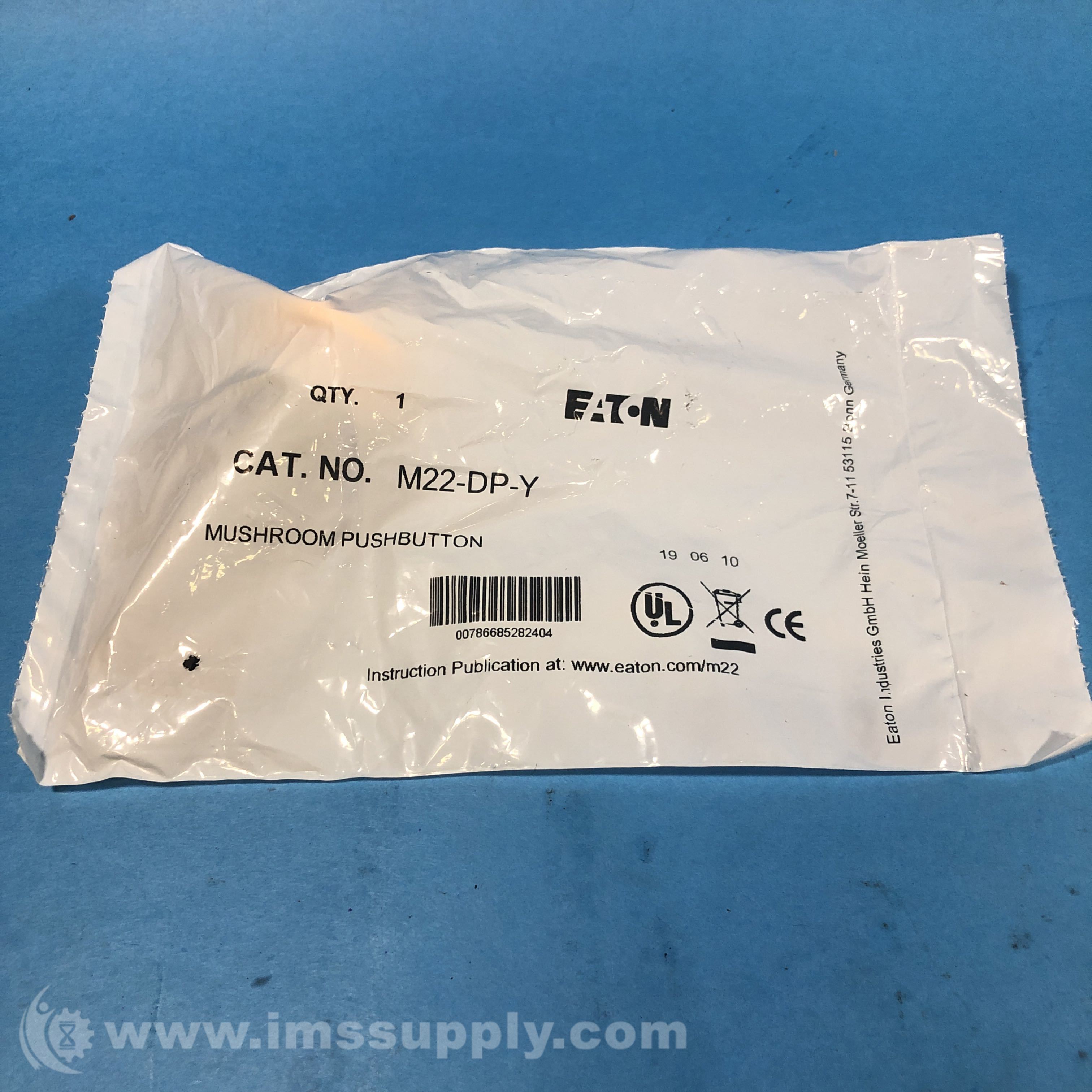 Eaton Corporation M22-DP-Y Pushbutton Actuator, 22mm - IMS Supply