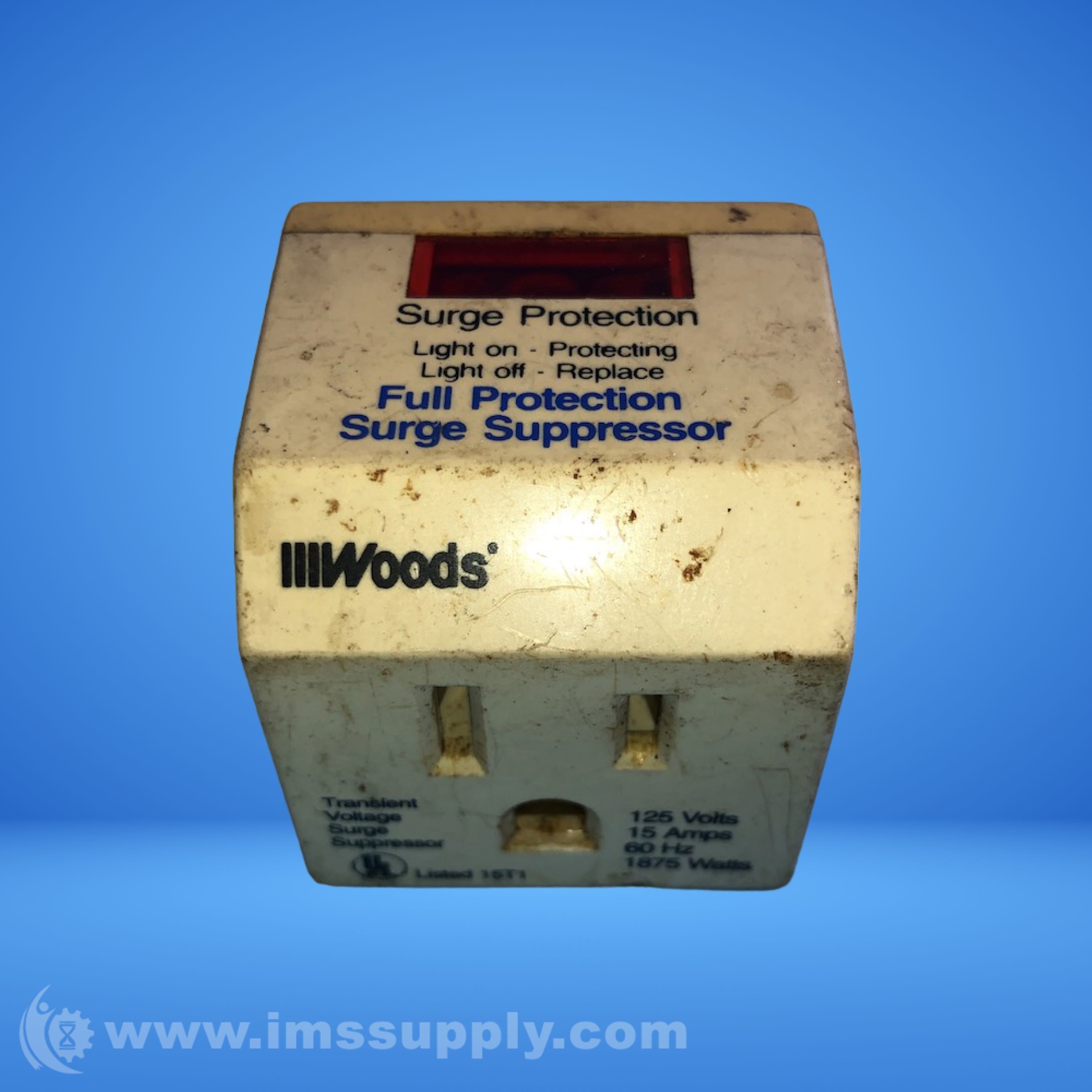 Woods 411 Single Outlet Surge Suppressor Electrical Protection - IMS Supply