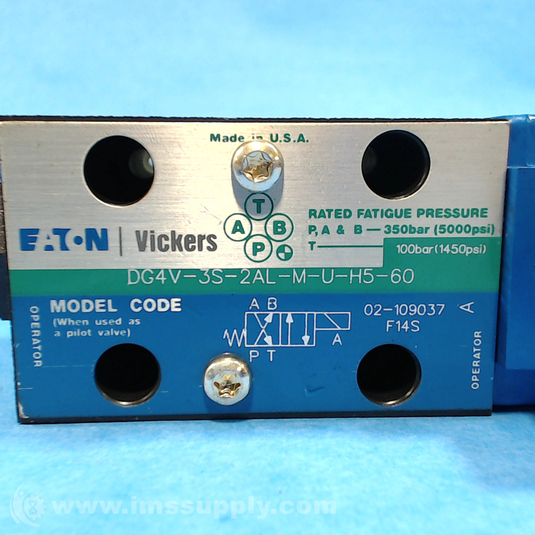 Eaton DG4V-3S-2AL-M-U-H5-60 Solenoid Valve 24VDC 30W - IMS Supply