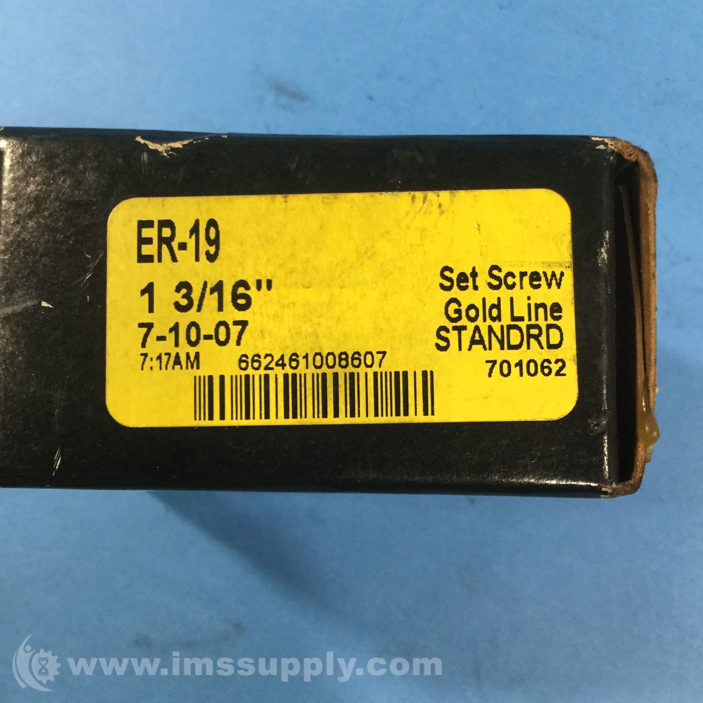 Sealmaster ER-19 Ball Insert Bearing, Round Bore, 1.1875 in ID - IMS Supply