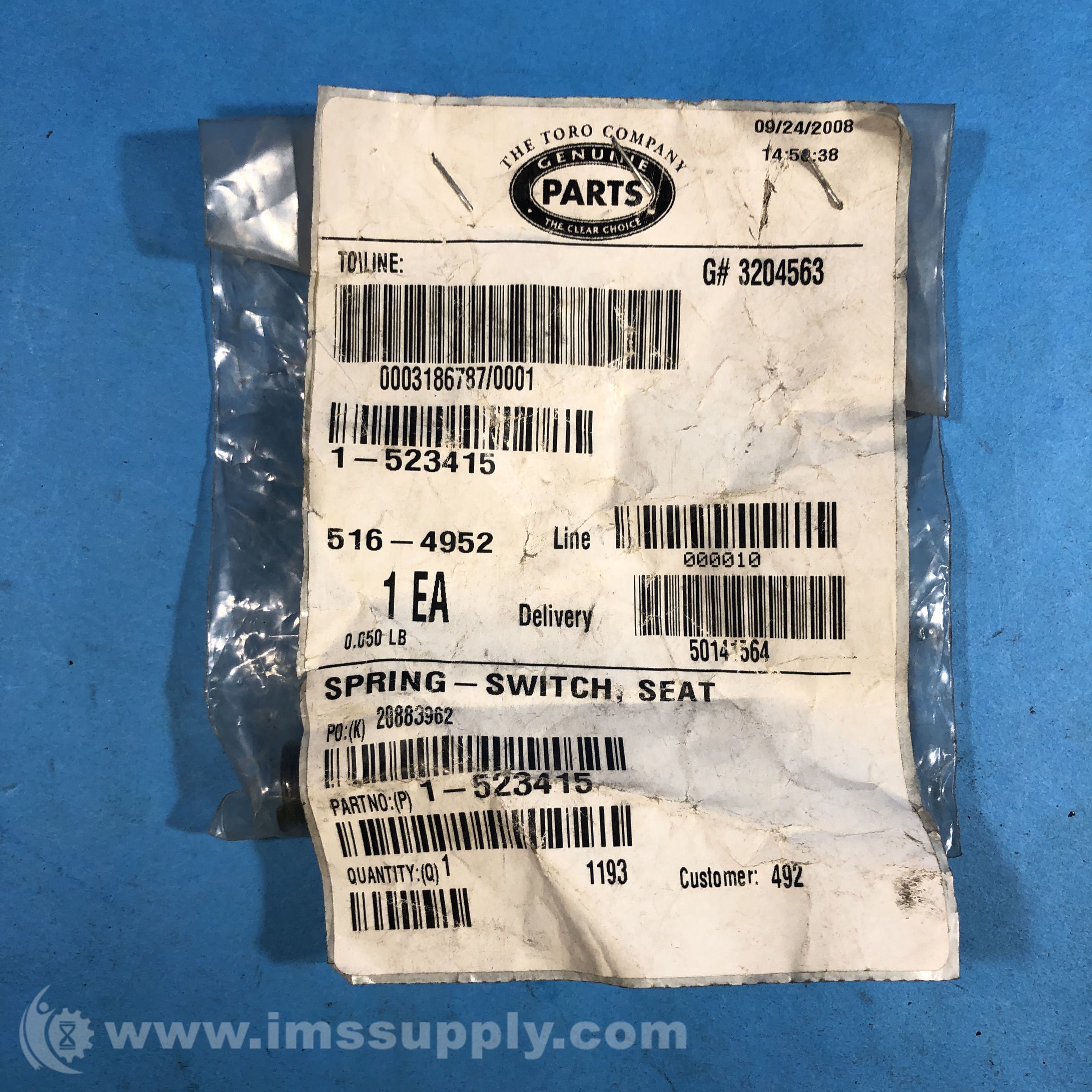 Toro 1-523415 Spring - IMS Supply