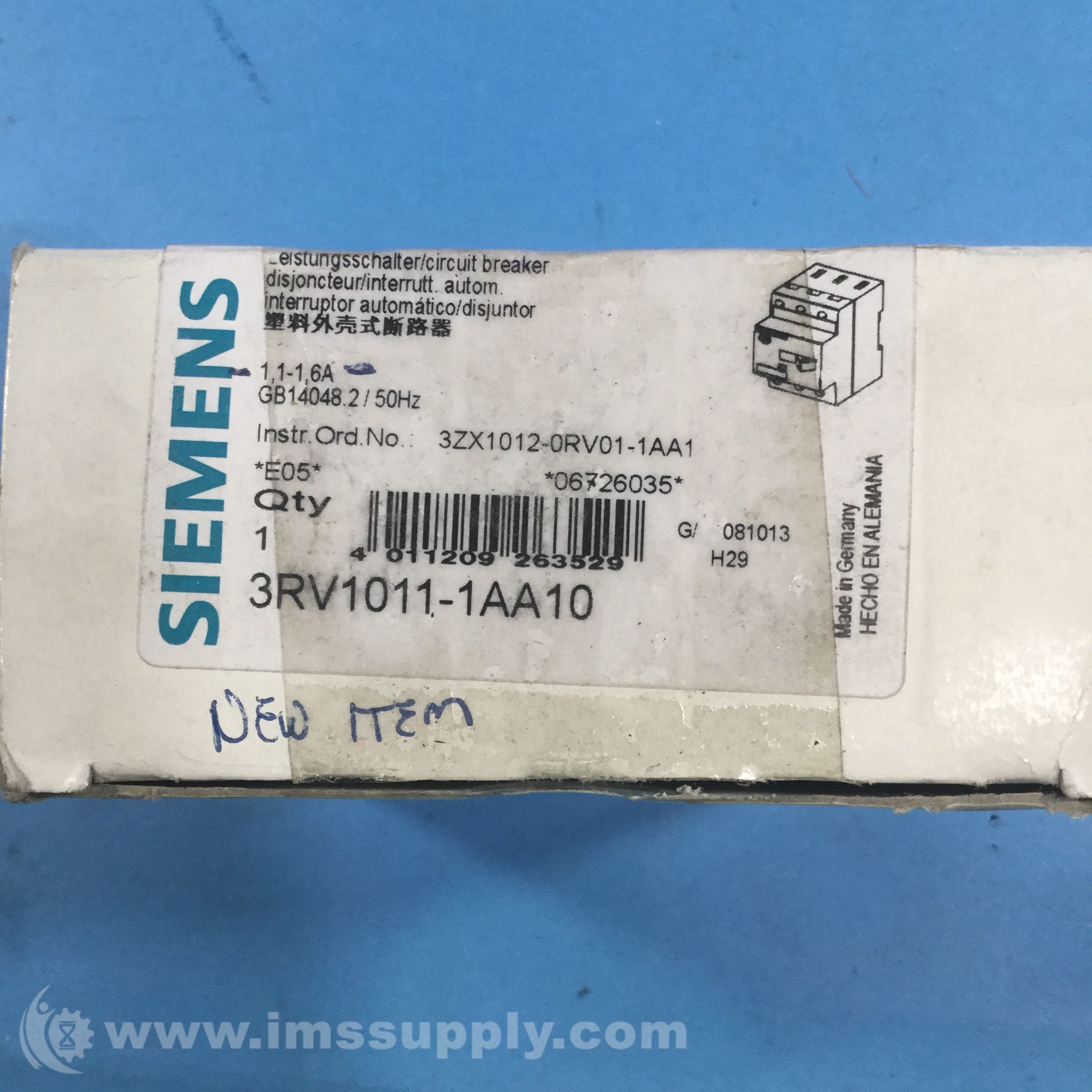 Siemens 3RV1011-1AA10 Circuit Breaker - IMS Supply