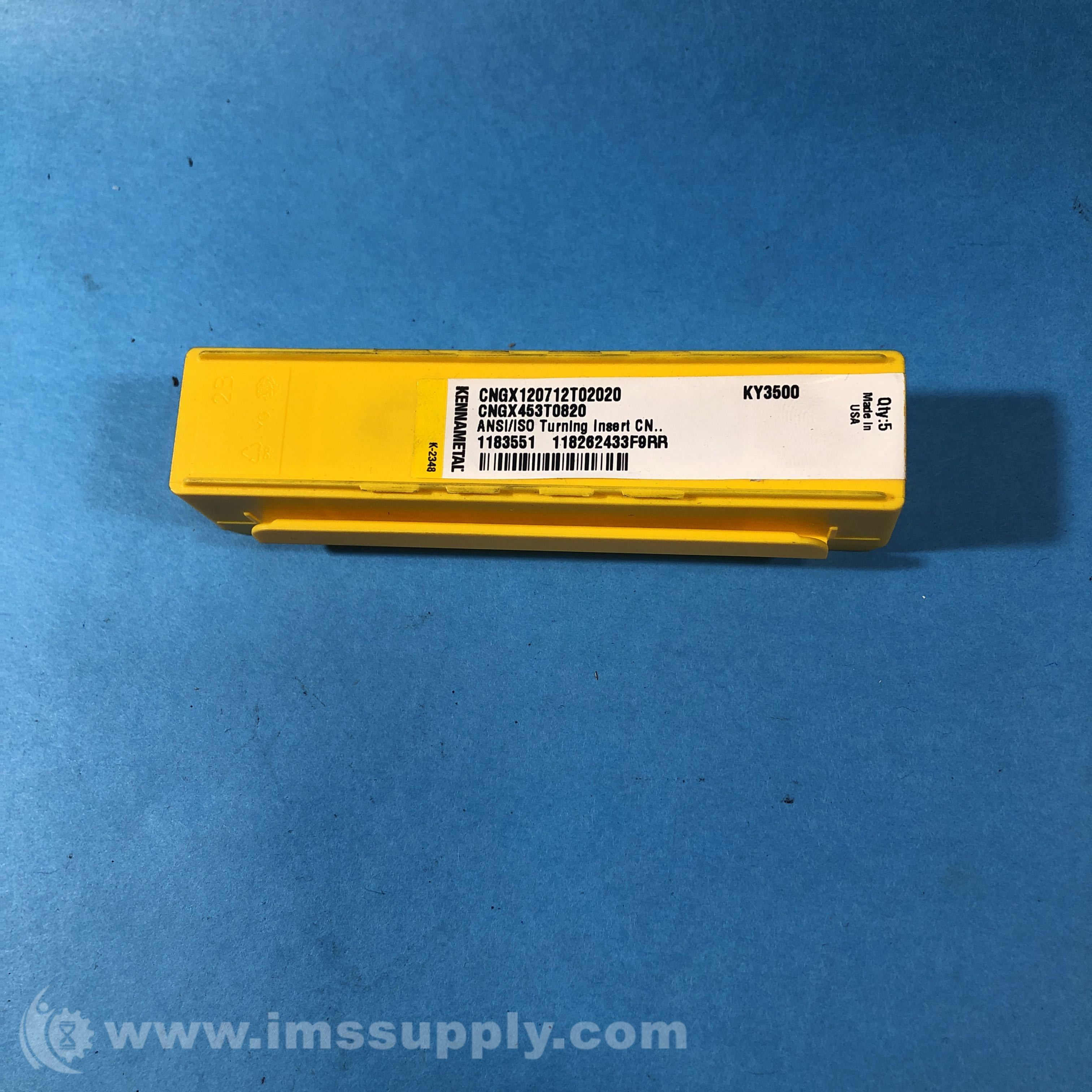 Kennametal CNGX120712T02020 Pack of 5 CNGX Negative Inserts - IMS Supply