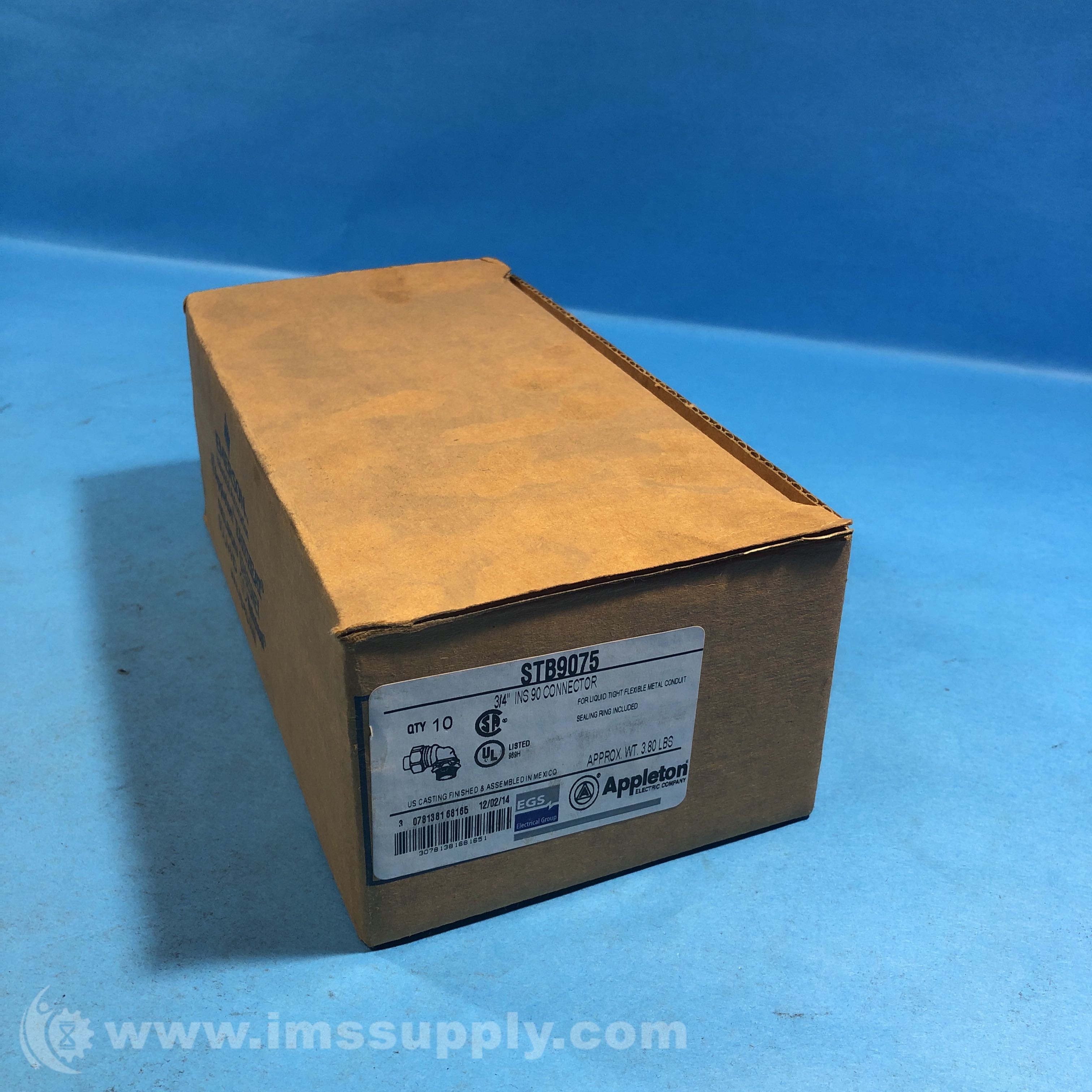 Appleton STB9075 Box of 10 Conduit Connector - IMS Supply