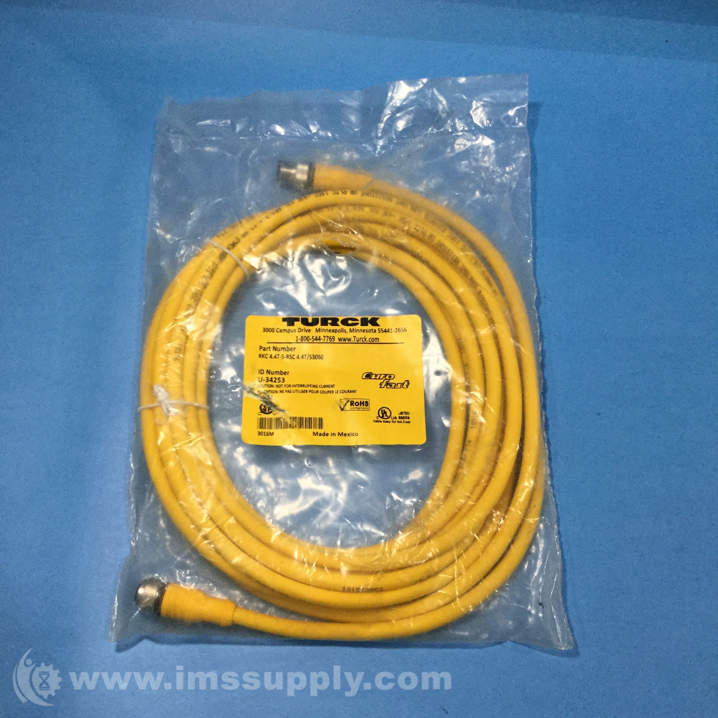 Turck RKC 4.4T-5-RSC 4.4T/S3060 Cordset, U-34253 - IMS Supply