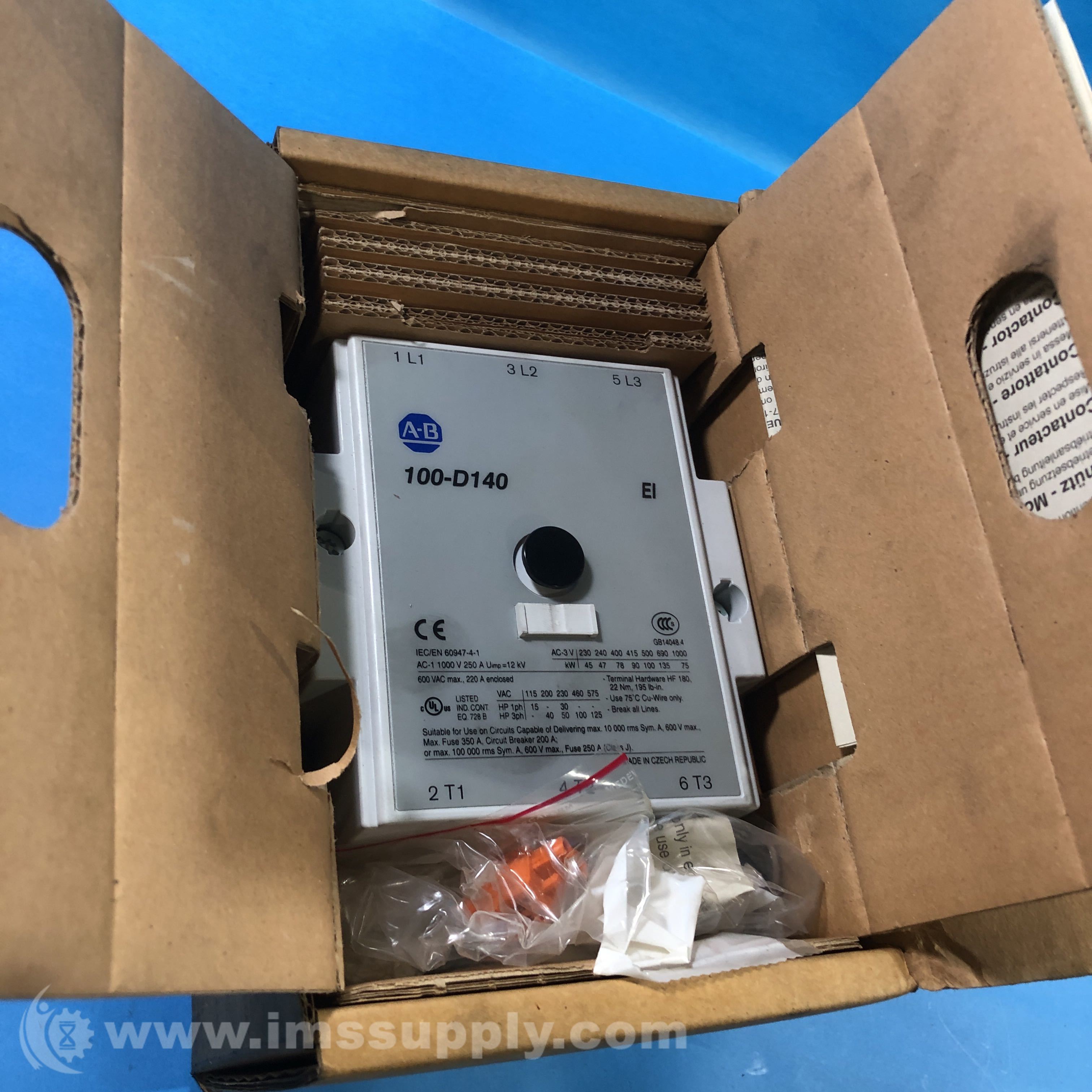 Allen Bradley 100-D140ED11 Series B Contactor, 110-130V - IMS Supply