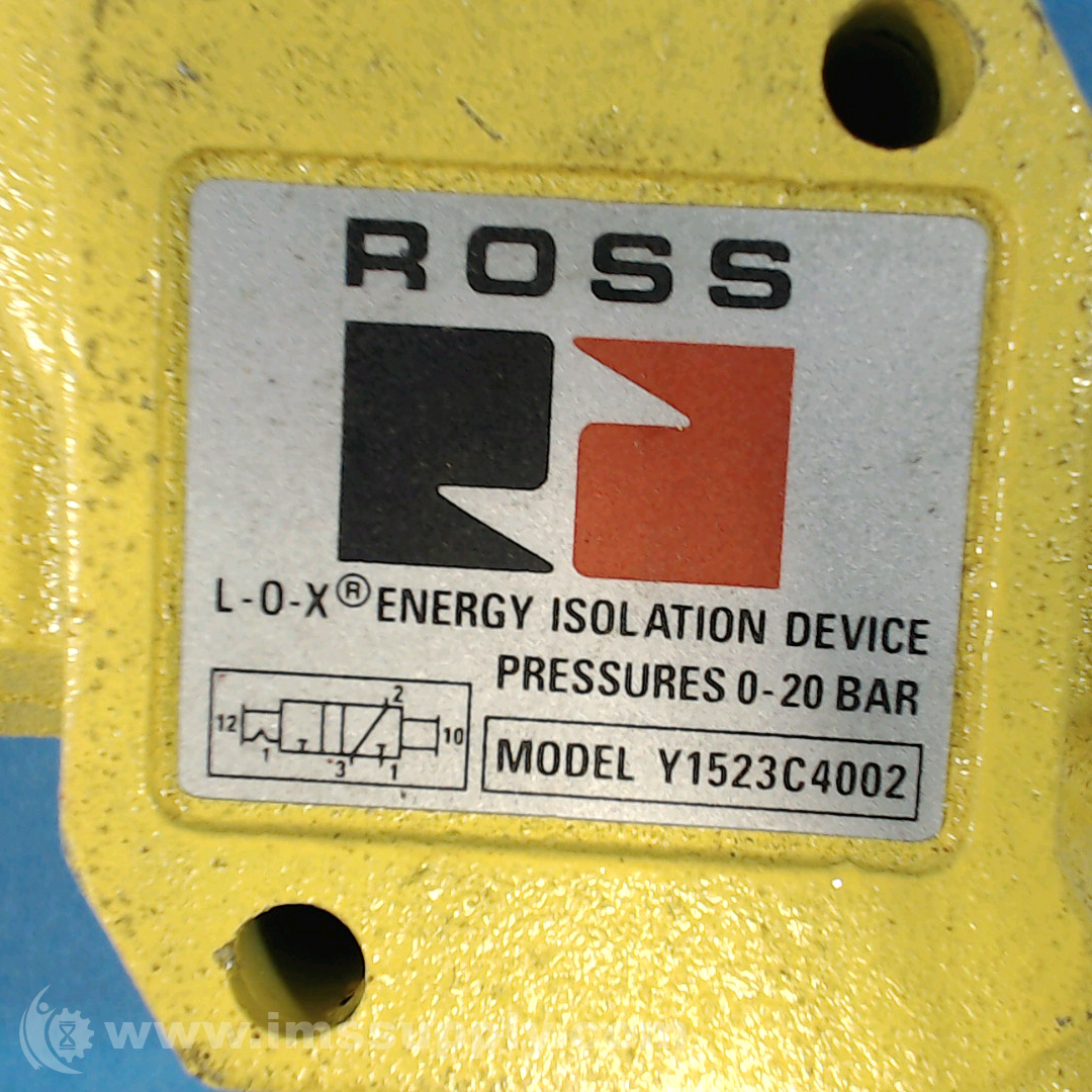 Ross Controls Y1523C4002 Manual Lockout L-O-X Valve - IMS Supply