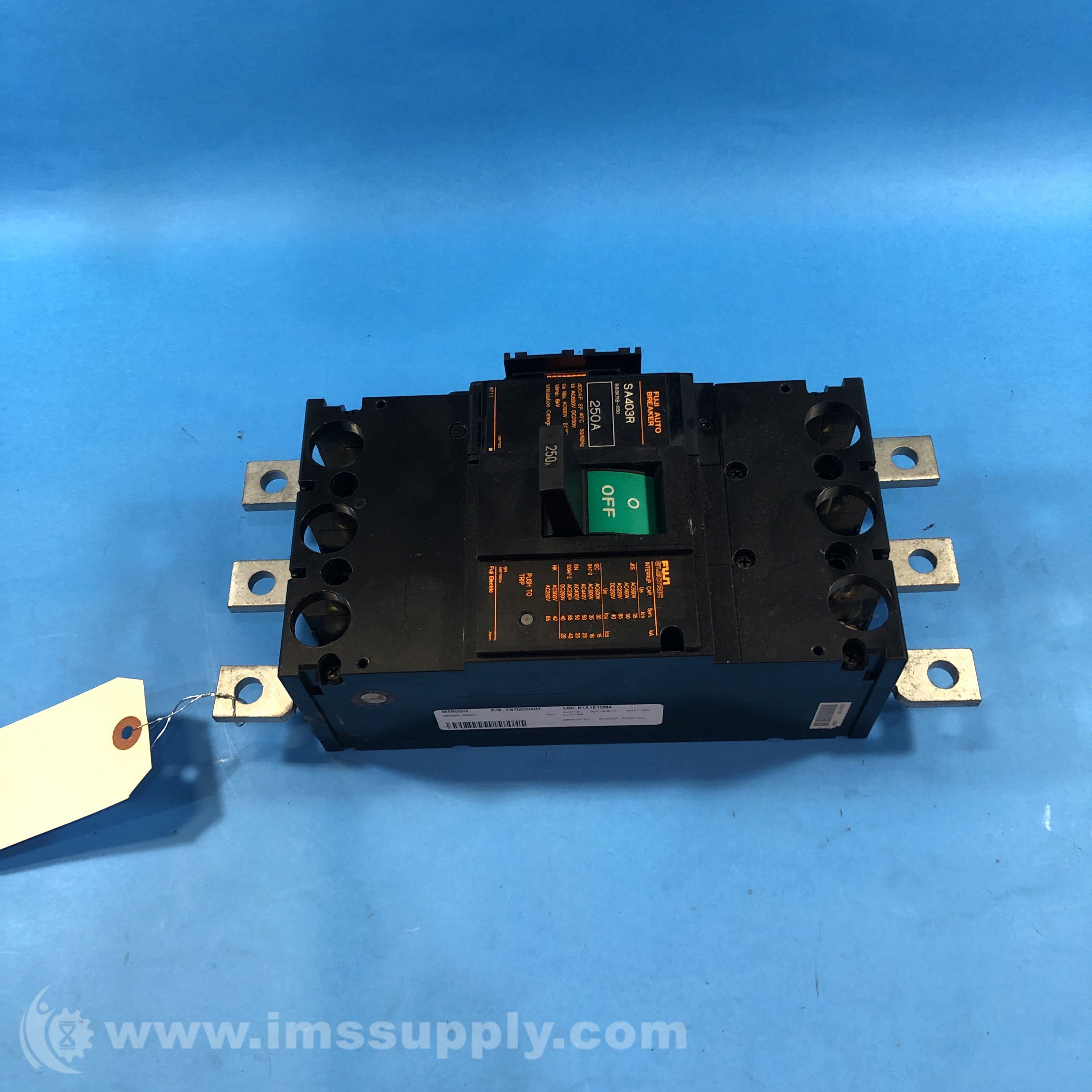 Fuji Electric SA403R Auto Breaker 250A, 3-Pole, 600V - IMS Supply