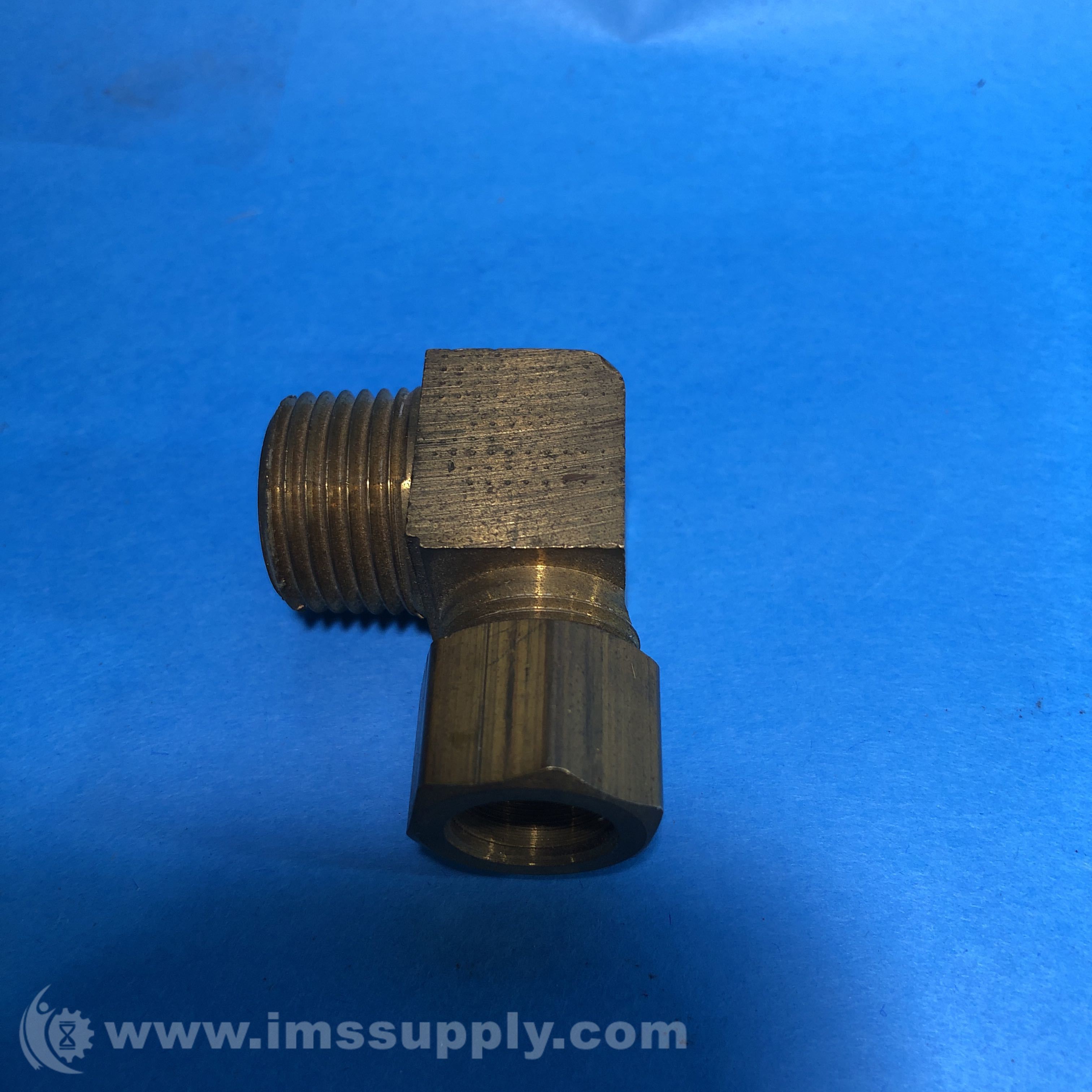 Brass 90 Degree Elbow Fitting, Hex Female x Threaded Male - IMS Supply