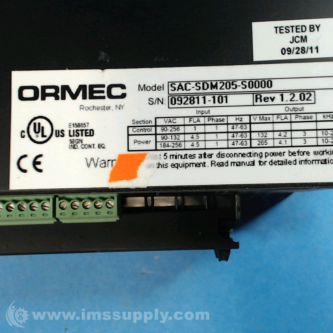 Ormec SAC-SDM205-S0000 Servo Drive - IMS Supply