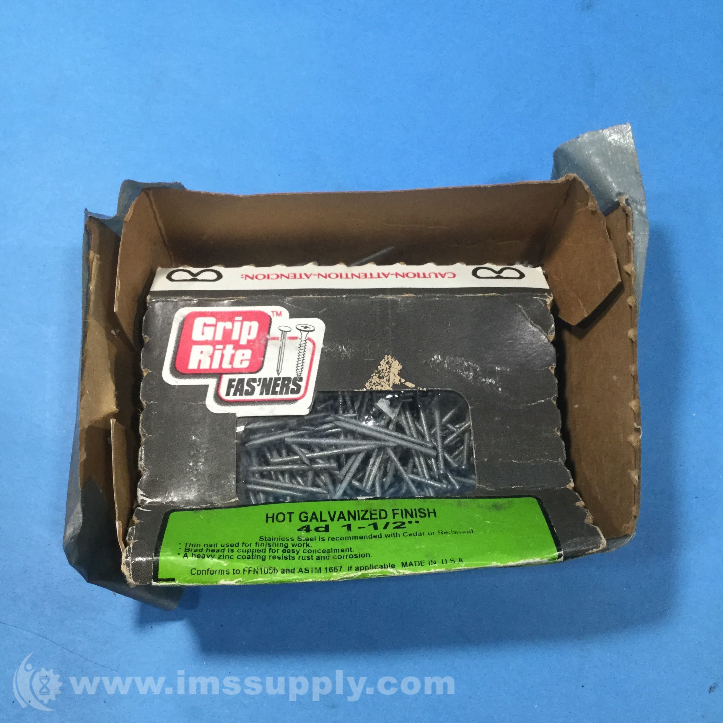 Grip-Rite Box of 300 4d 1-1/2 Brad Head Nail - IMS Supply