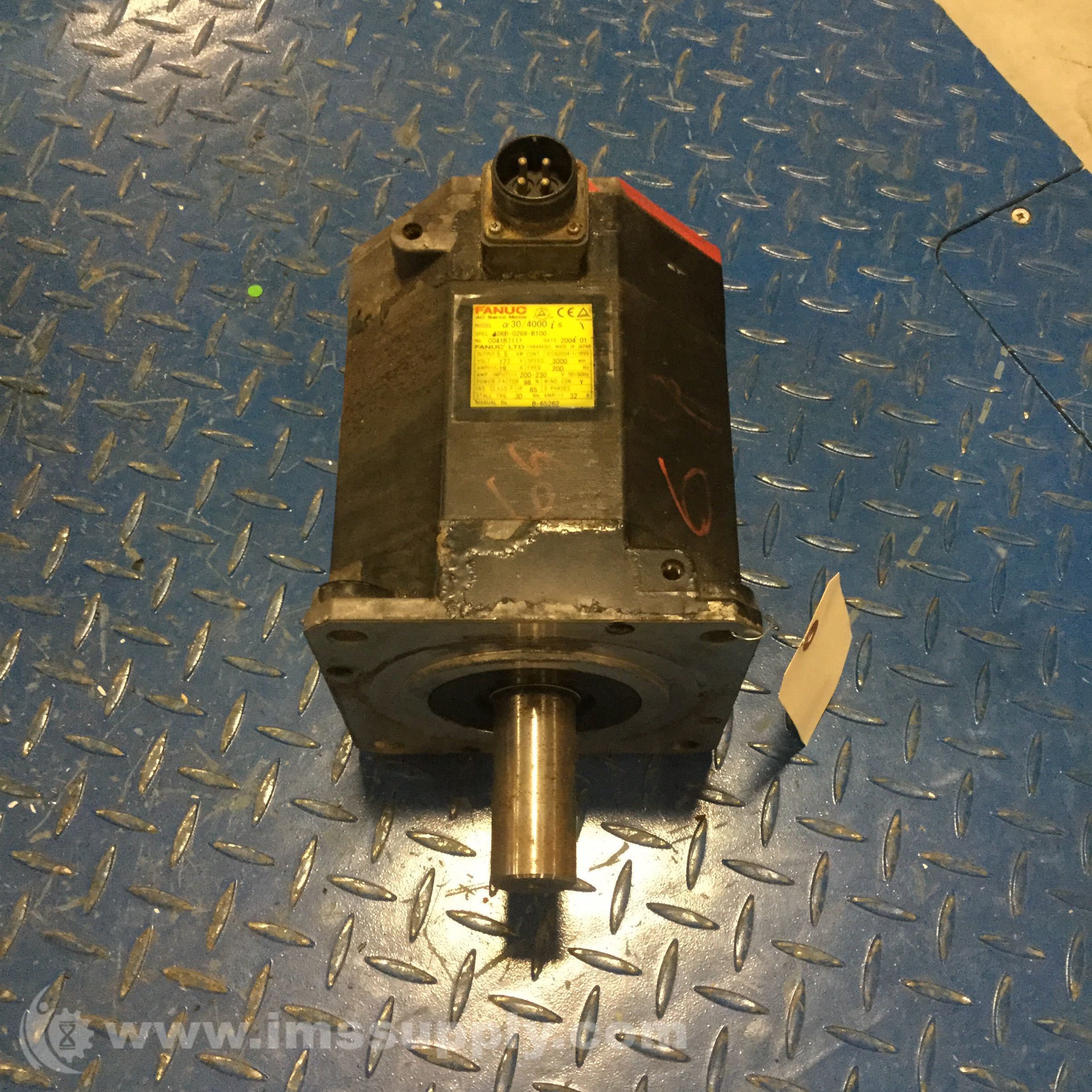 Fanuc A06B-0268-B100 3-Phase AC Servo Motor, 177V, 3000RPM, 200Hz - IMS ...
