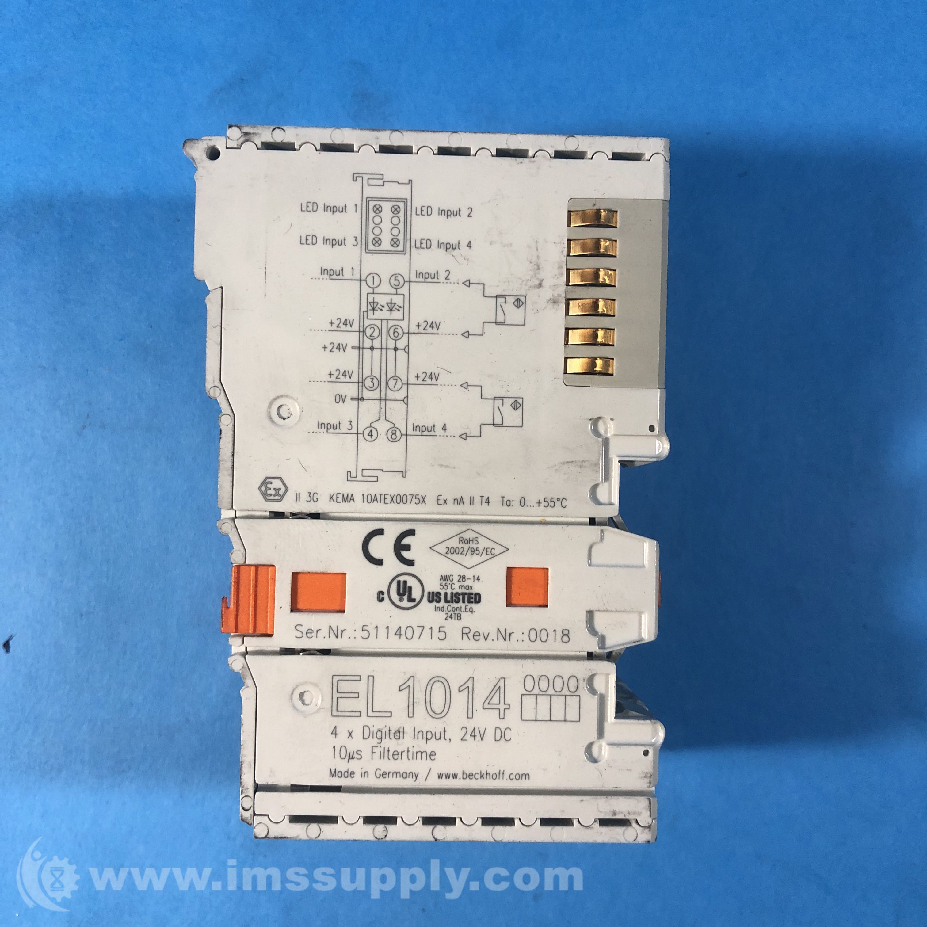 Beckhoff EL1014-0000 Set of 4 Digital Input Terminal Modules - IMS Supply