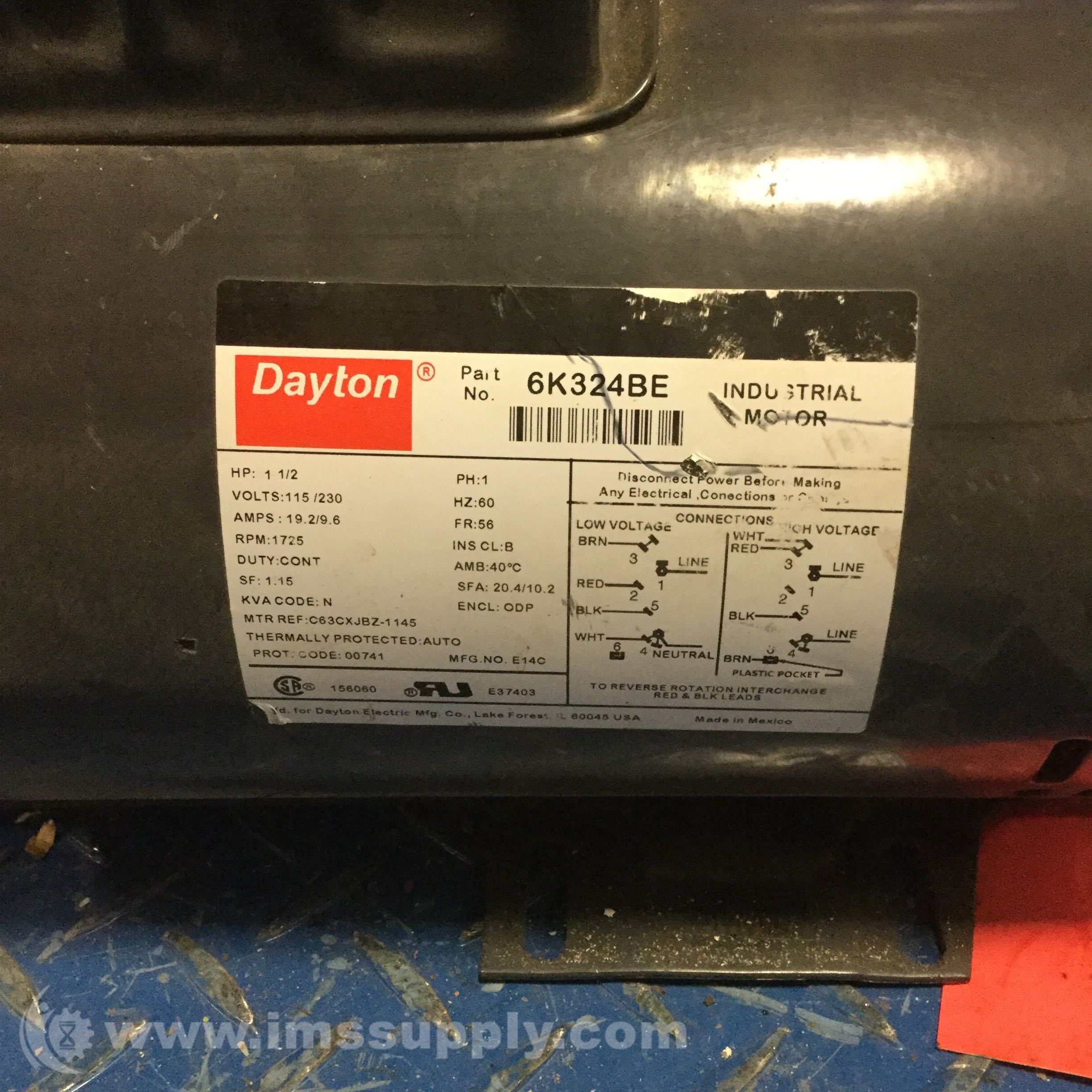 Dayton 6K324BE General Purpose Motor - IMS Supply