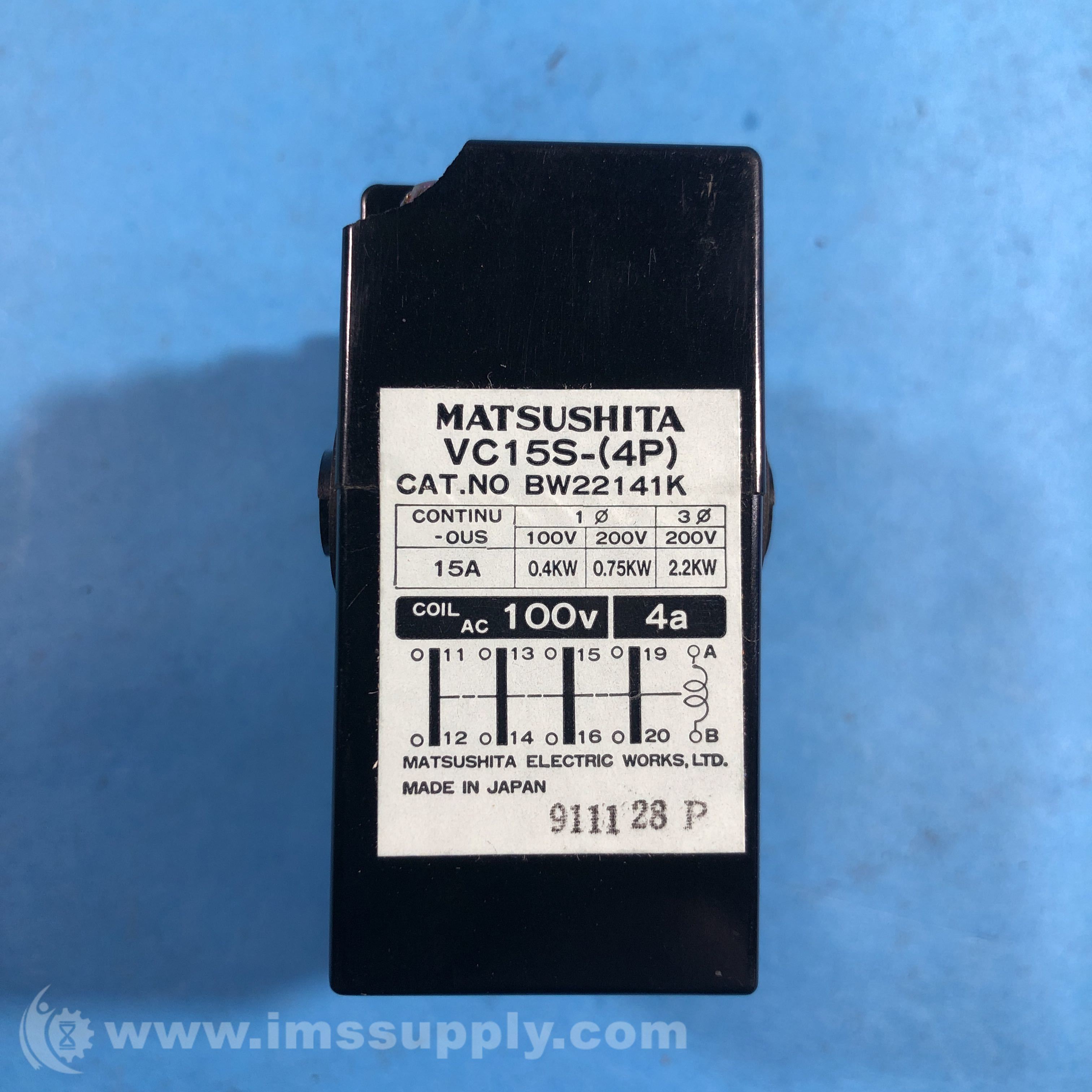 Matsushita VC15S-(4P) Contact Block, 15A - IMS Supply