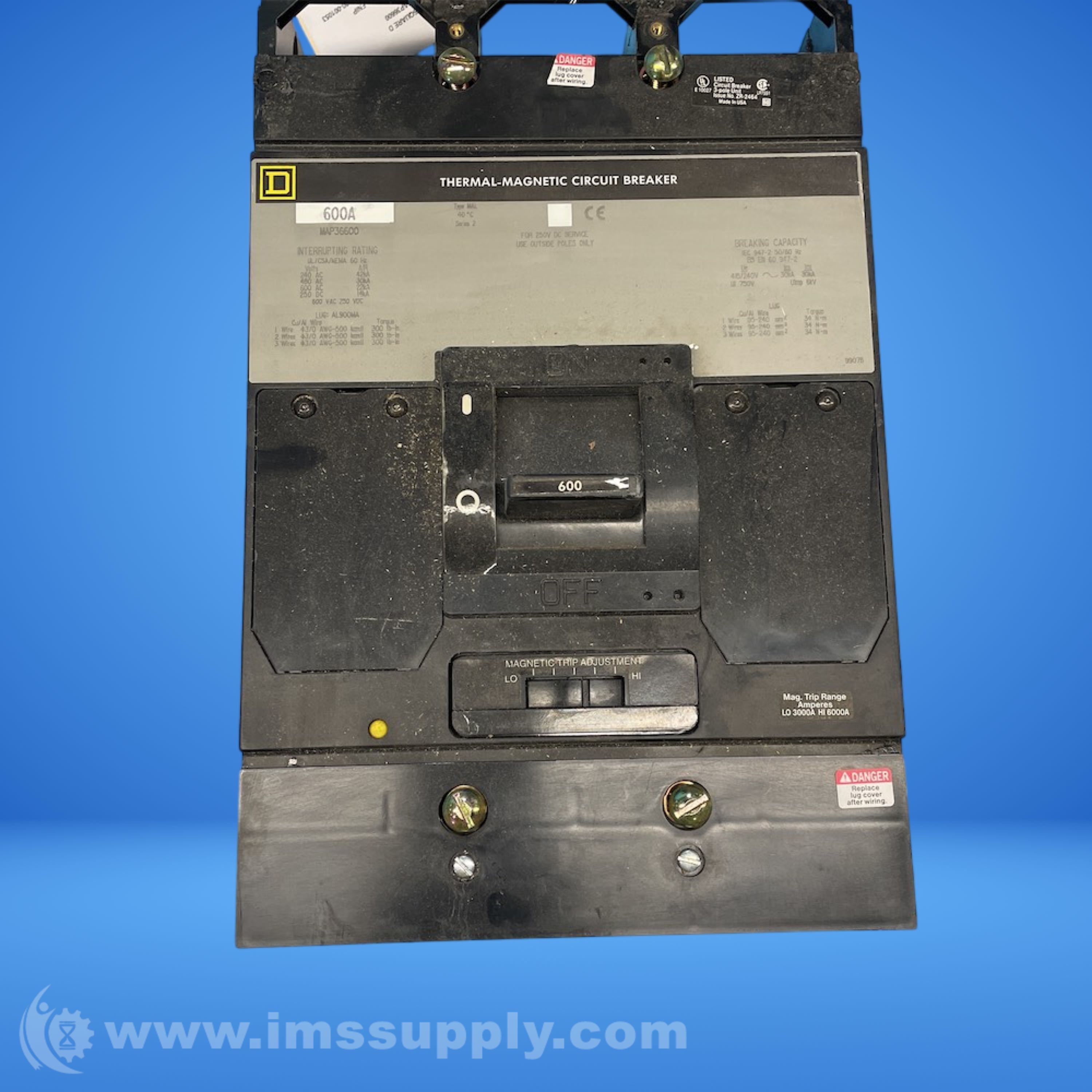 Square D MAP36600 3 Pole Circuit Breaker - IMS Supply