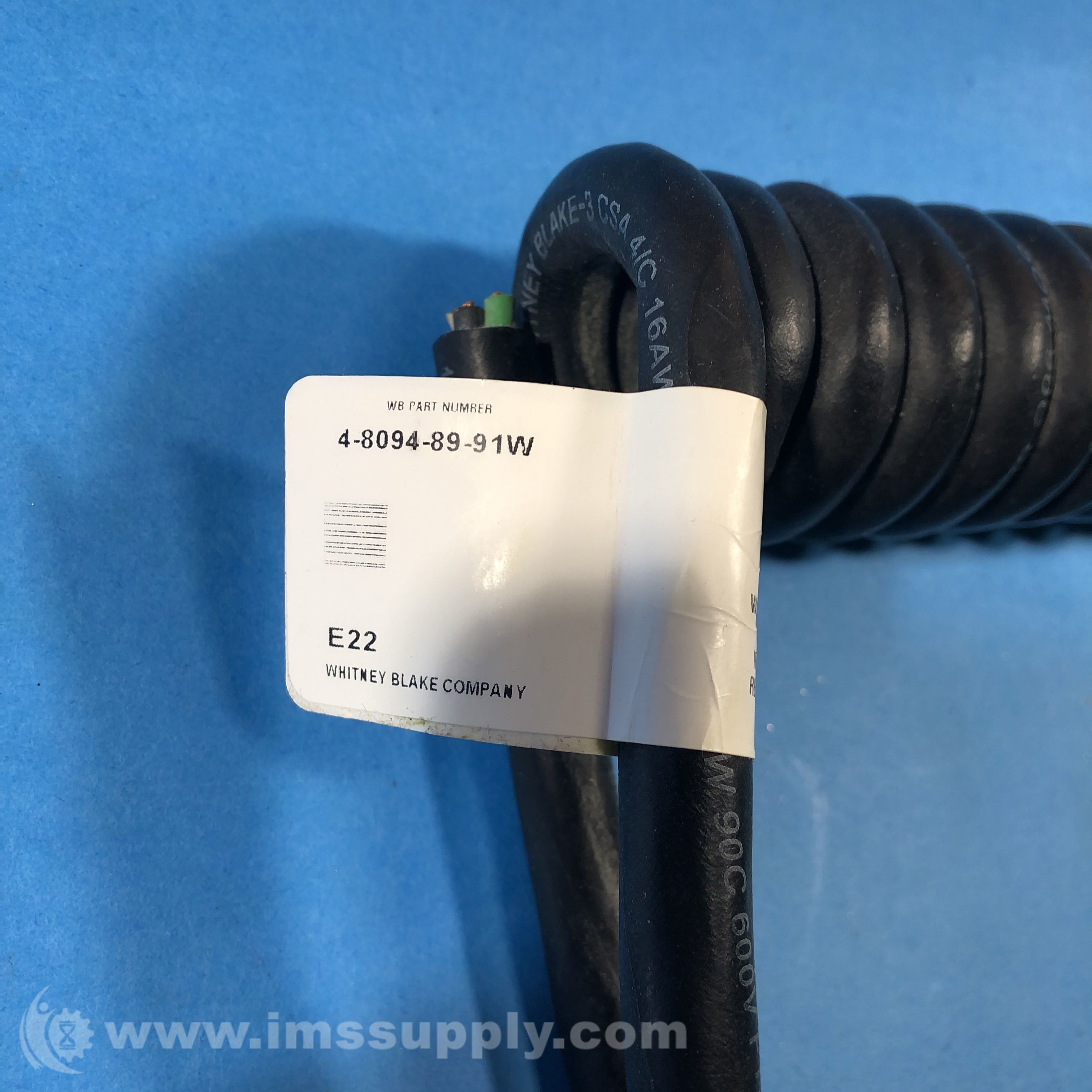 Whitney Blake Company 4-8094-89-91W Wire Coil Cable - IMS Supply
