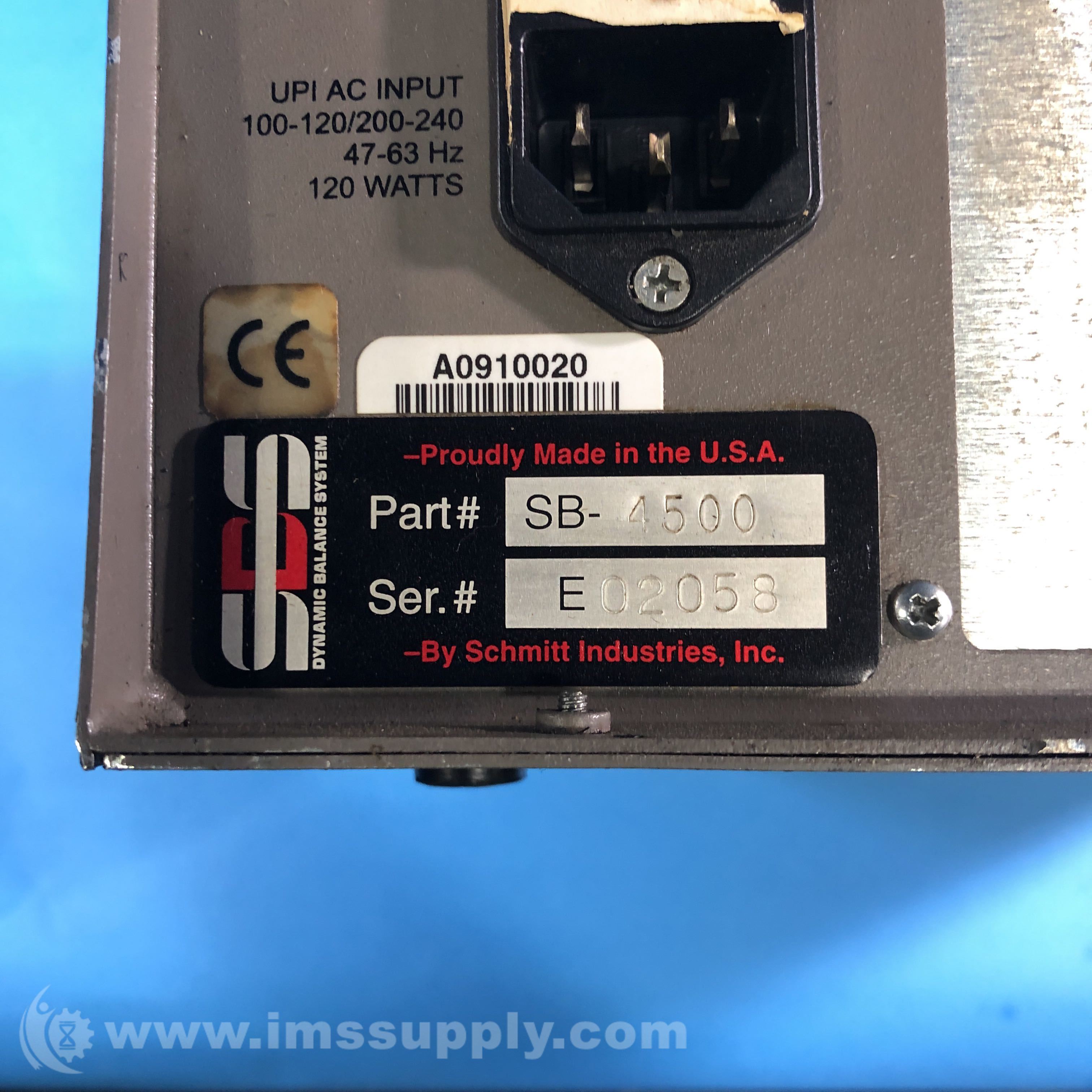 Schmitt Industries SB-4500 SBS Controller Dynamic Balance System - IMS ...
