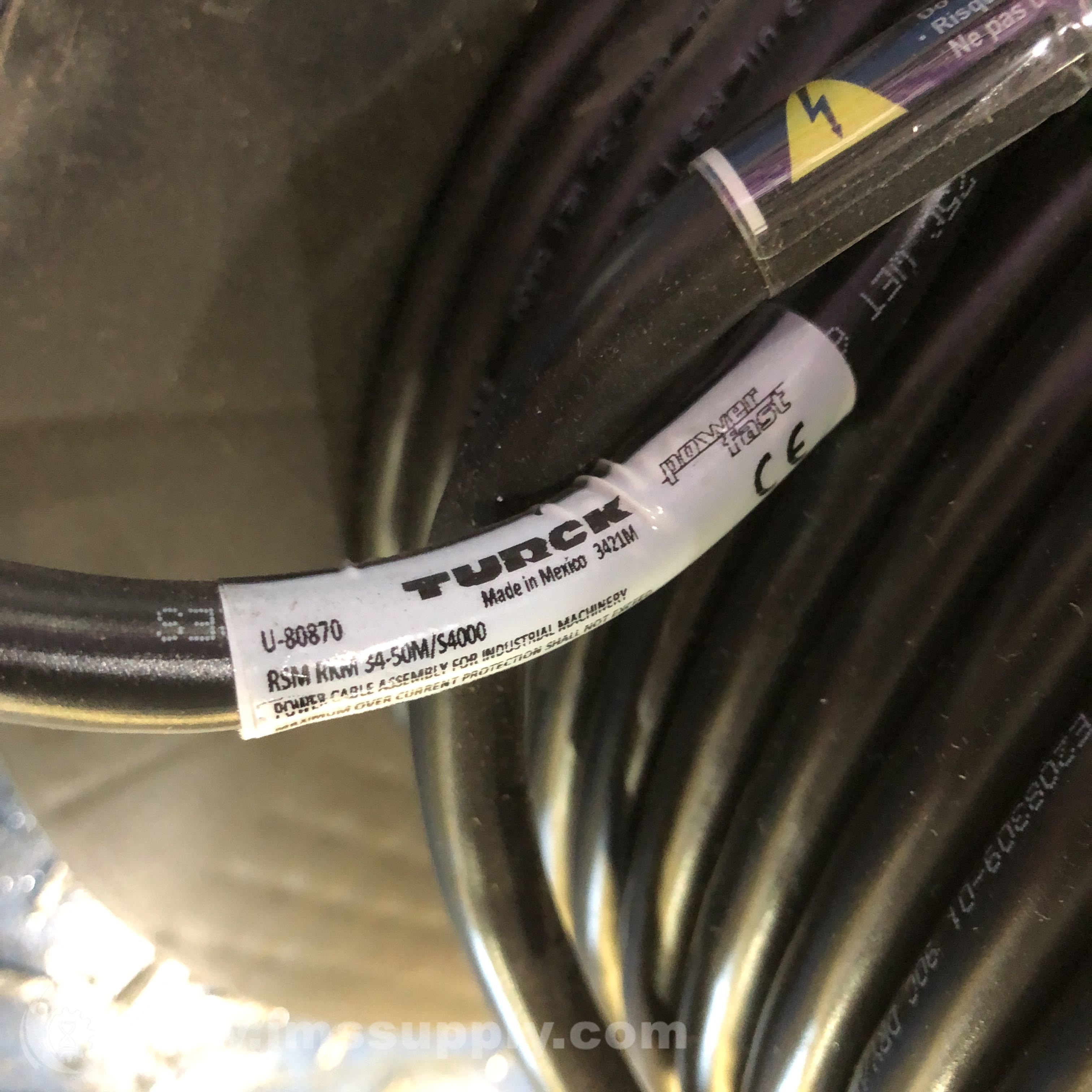 Turck RSM RKM 34-50M/S4000 U-80870 Powerfast Double-end Cord - IMS Supply