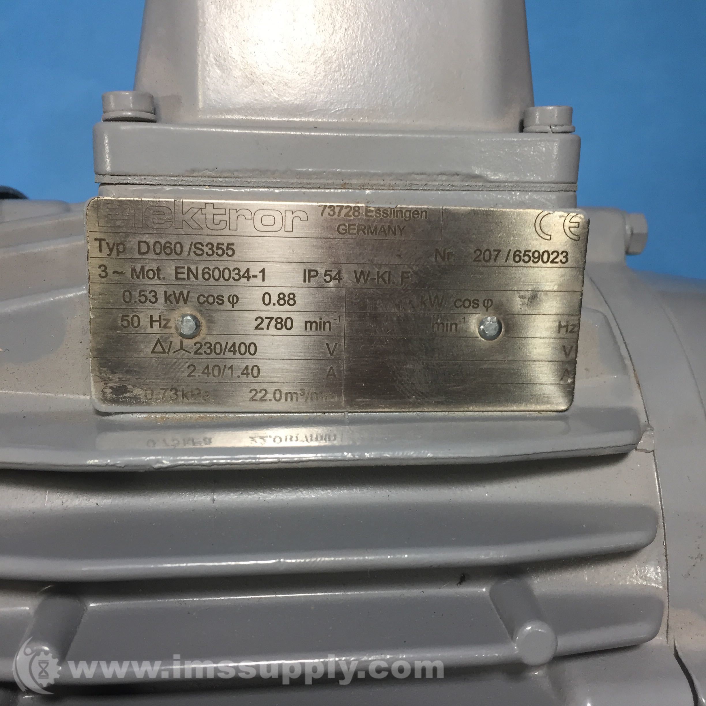 Elektror Airsystems D060/S355 Blower Motor - IMS Supply