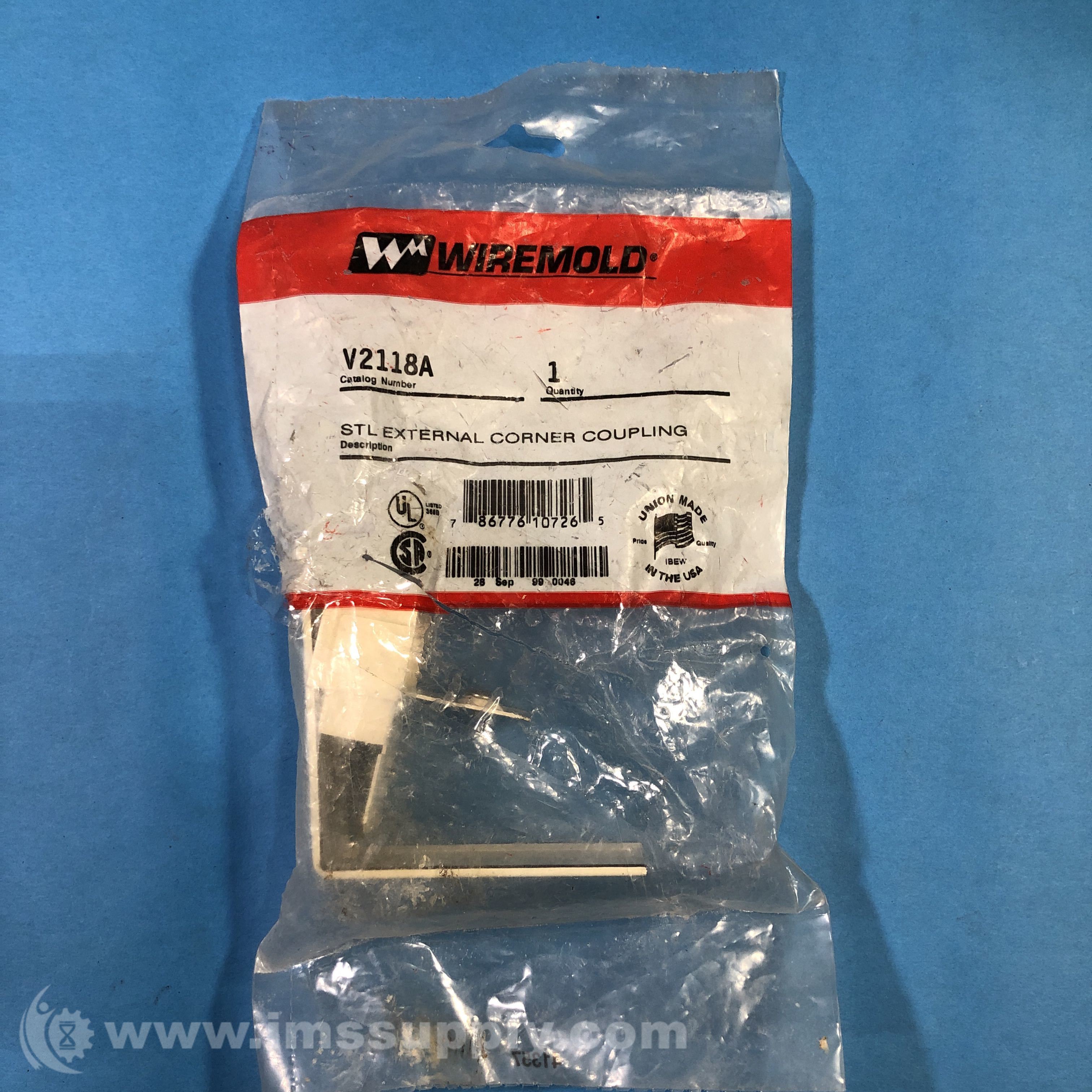 Wiremold V2118A STL External Corner Coupling - IMS Supply