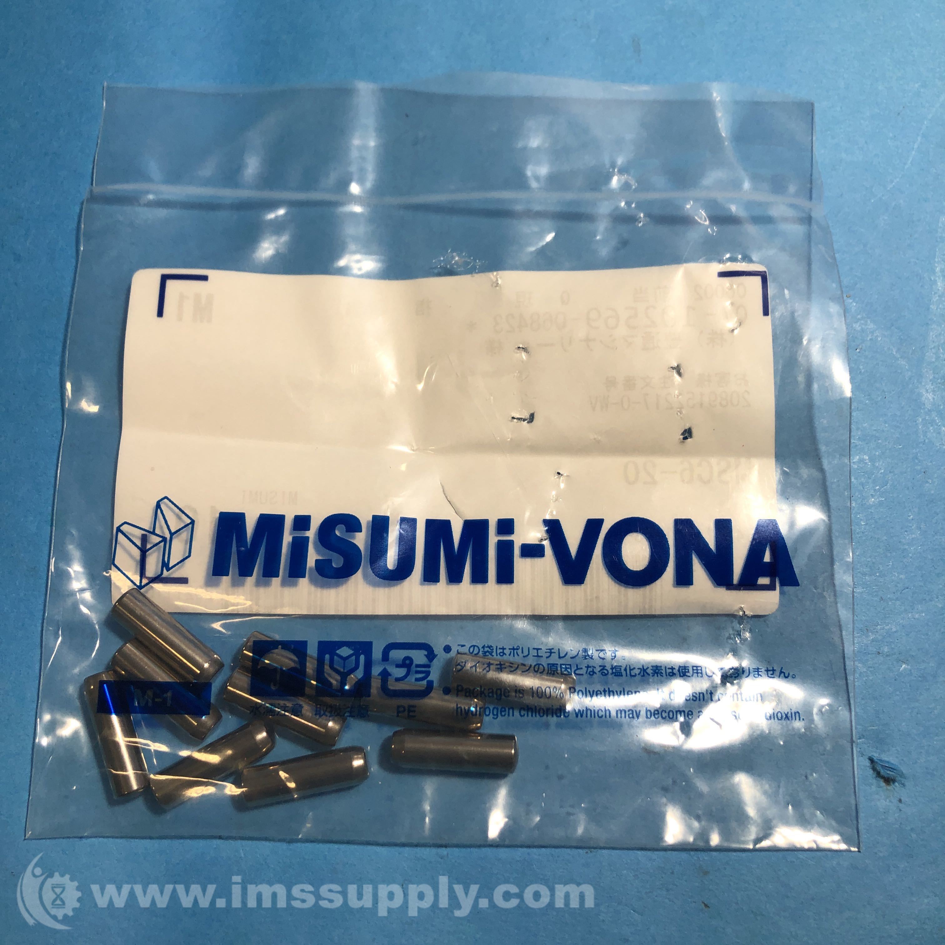 Misumi MSC6-20 Bag of 10 Straight Dowel Pins - IMS Supply